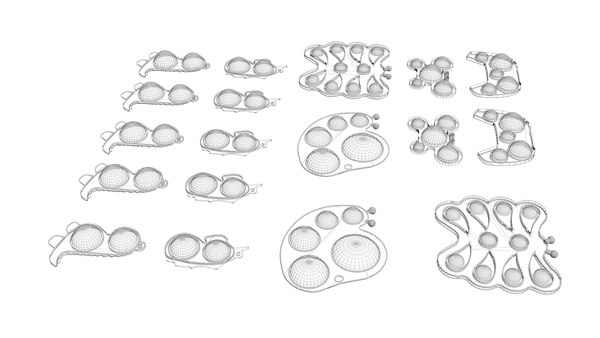 Simple Dimples Set 3D model - TurboSquid 1767493