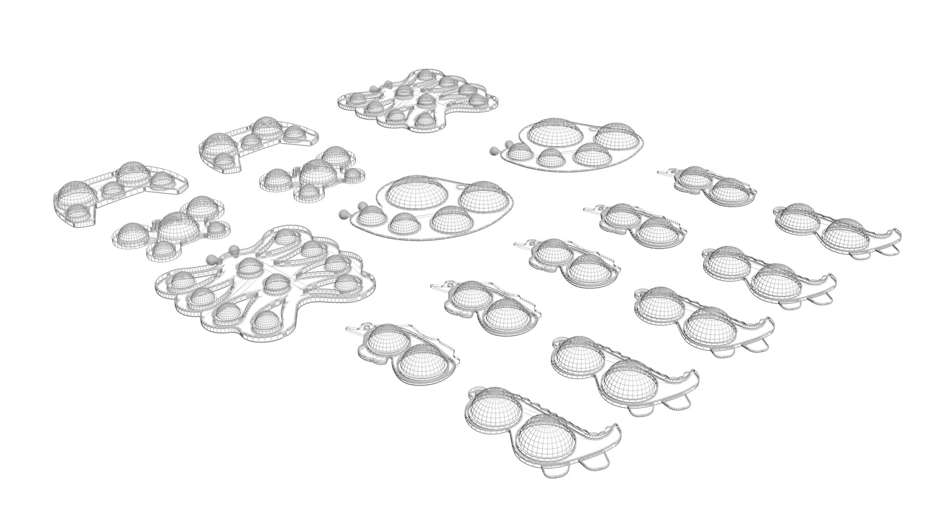 Simple Dimples Set 3D model - TurboSquid 1767493