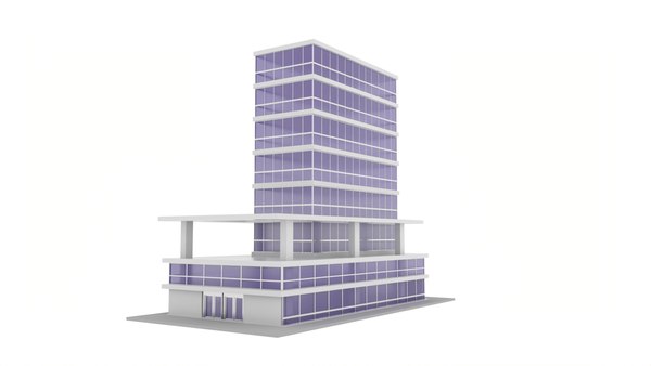 modelo 3d Interior y exterior de un edificio urbano moderno 2 ...