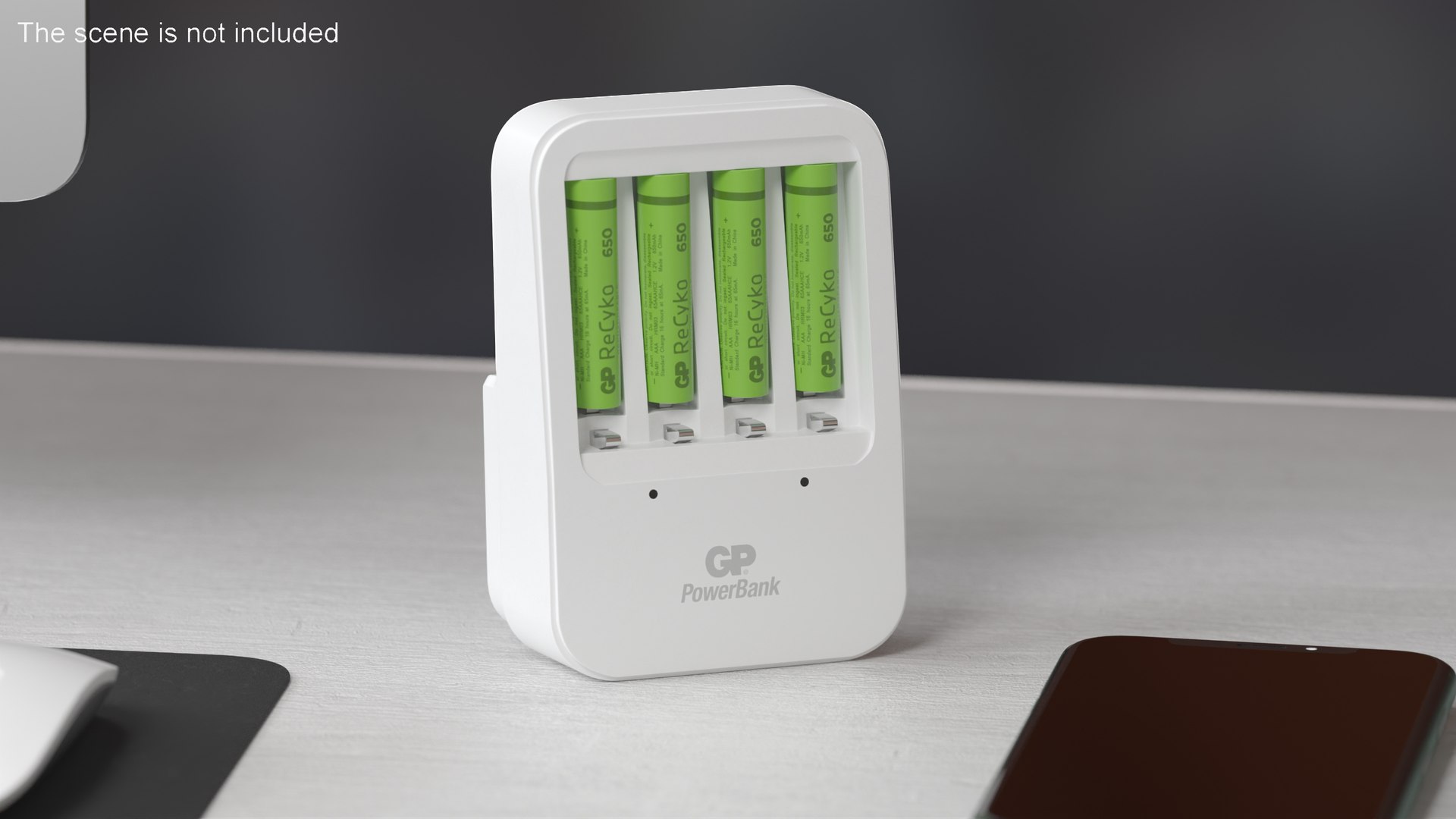 GP PowerBank Charger with Batteries model - TurboSquid 2158680