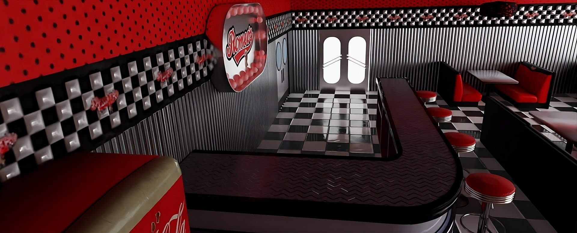 American 80s Diner Inside Model - TurboSquid 2143995