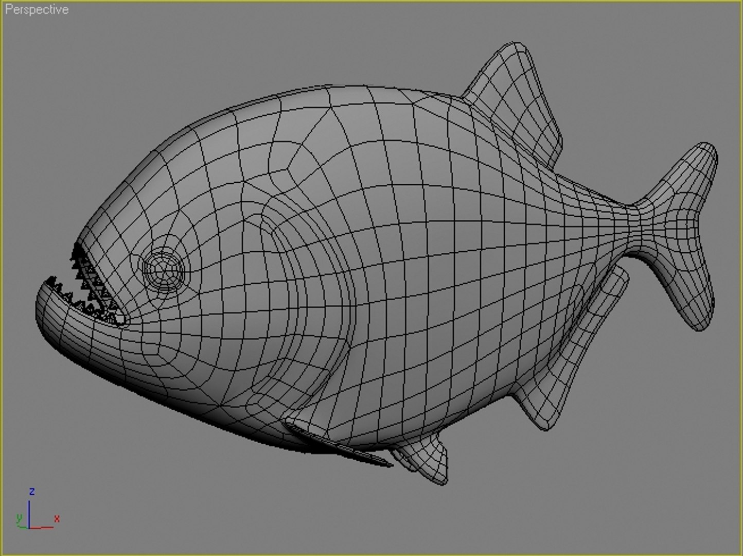 3d Model Dangerous Piranha Fish