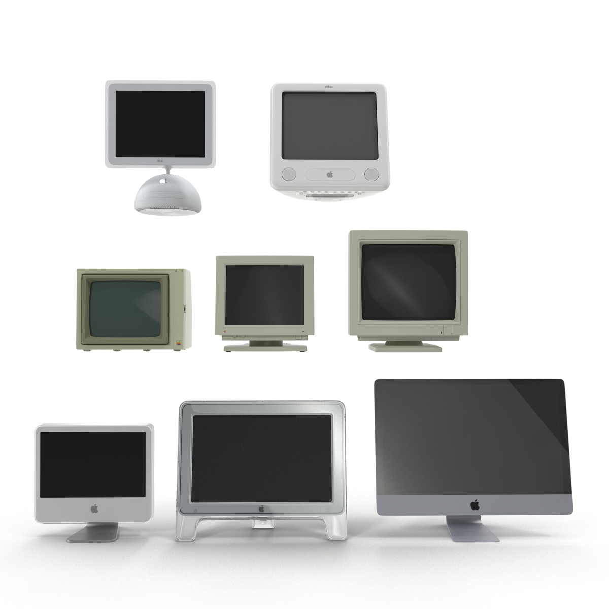 3d model apple monitors modeled imac
