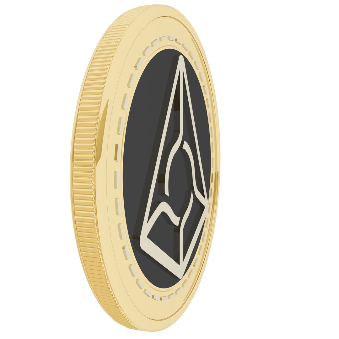 Augur Cryptocurrency Gold Coin model - TurboSquid 1782300