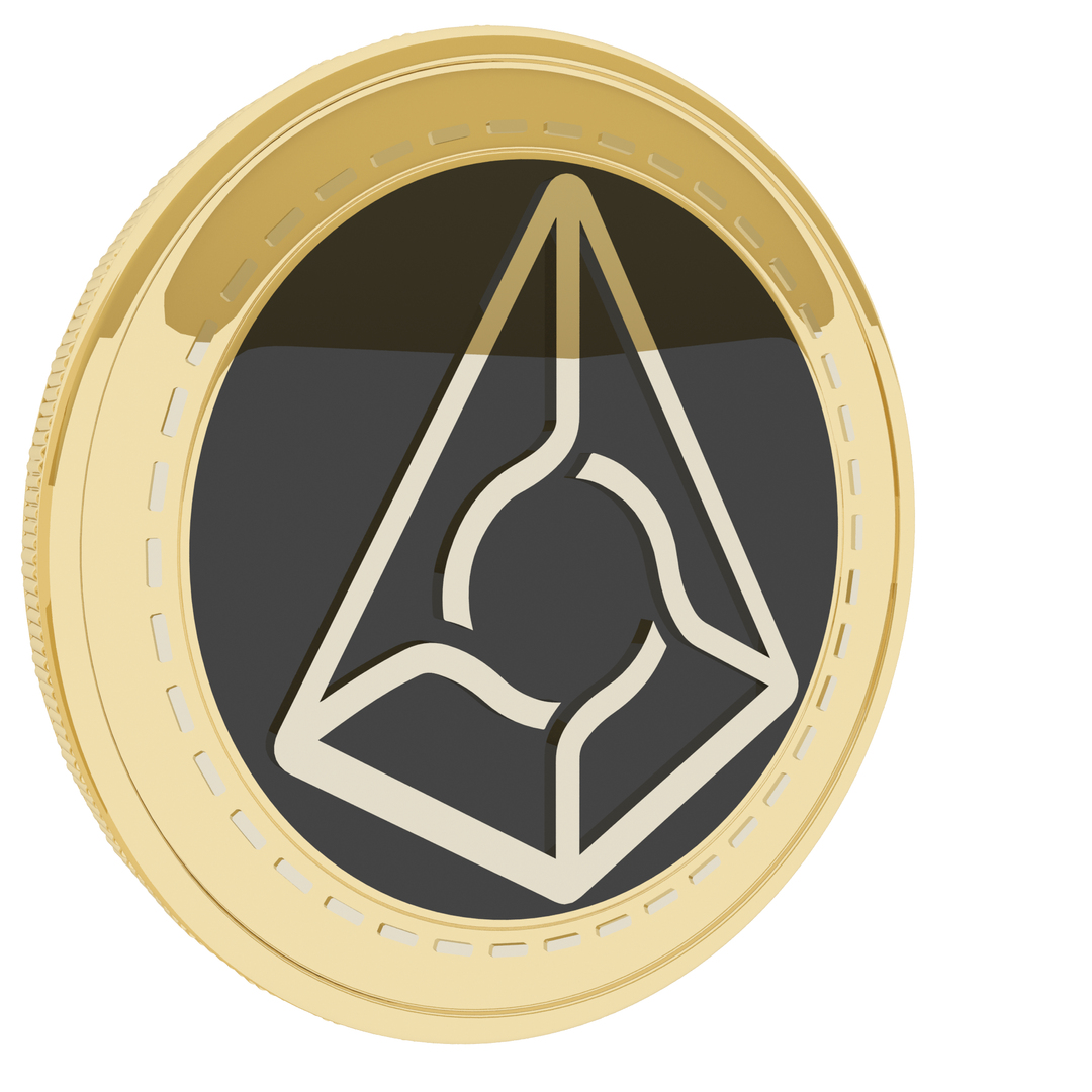 Augur Cryptocurrency Gold Coin model - TurboSquid 1782300