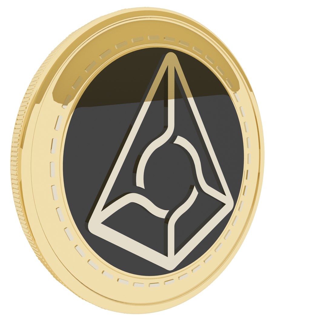 Augur Cryptocurrency Gold Coin model - TurboSquid 1782300