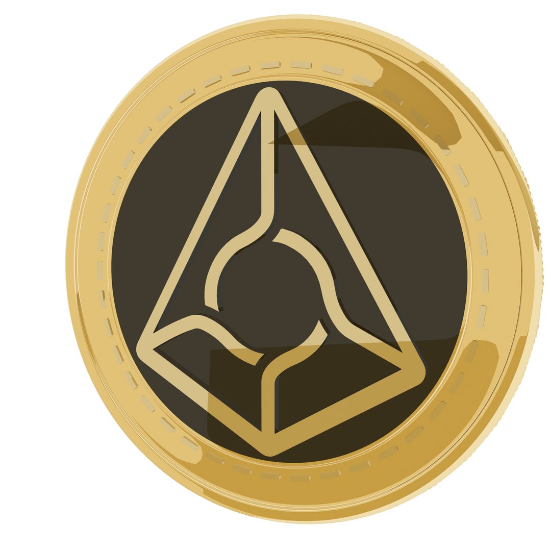 Augur Cryptocurrency Gold Coin model - TurboSquid 1782300