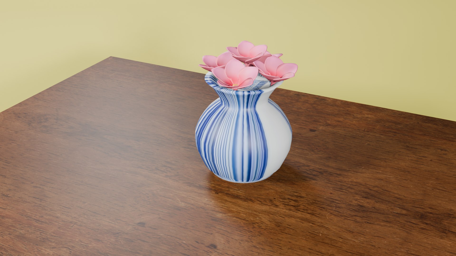 Table And Flower Vase 3D Model - TurboSquid 2245461