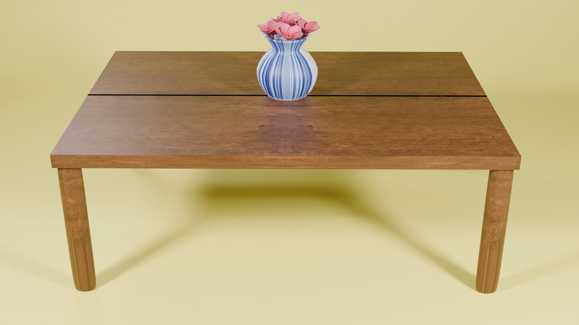 Table And Flower Vase 3D Model - TurboSquid 2245461