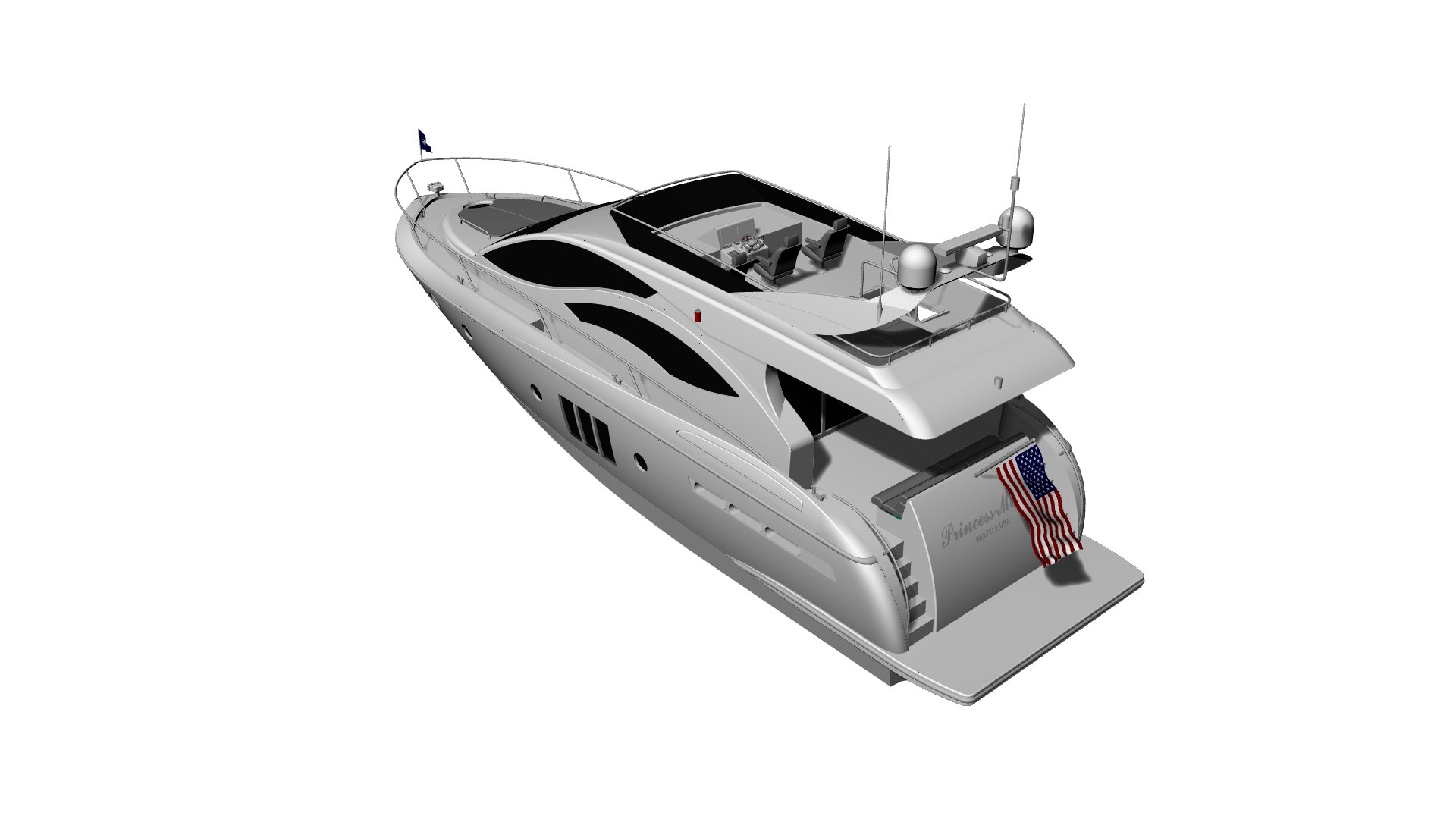 60 Foot Motor Yacht Model - TurboSquid 1859703