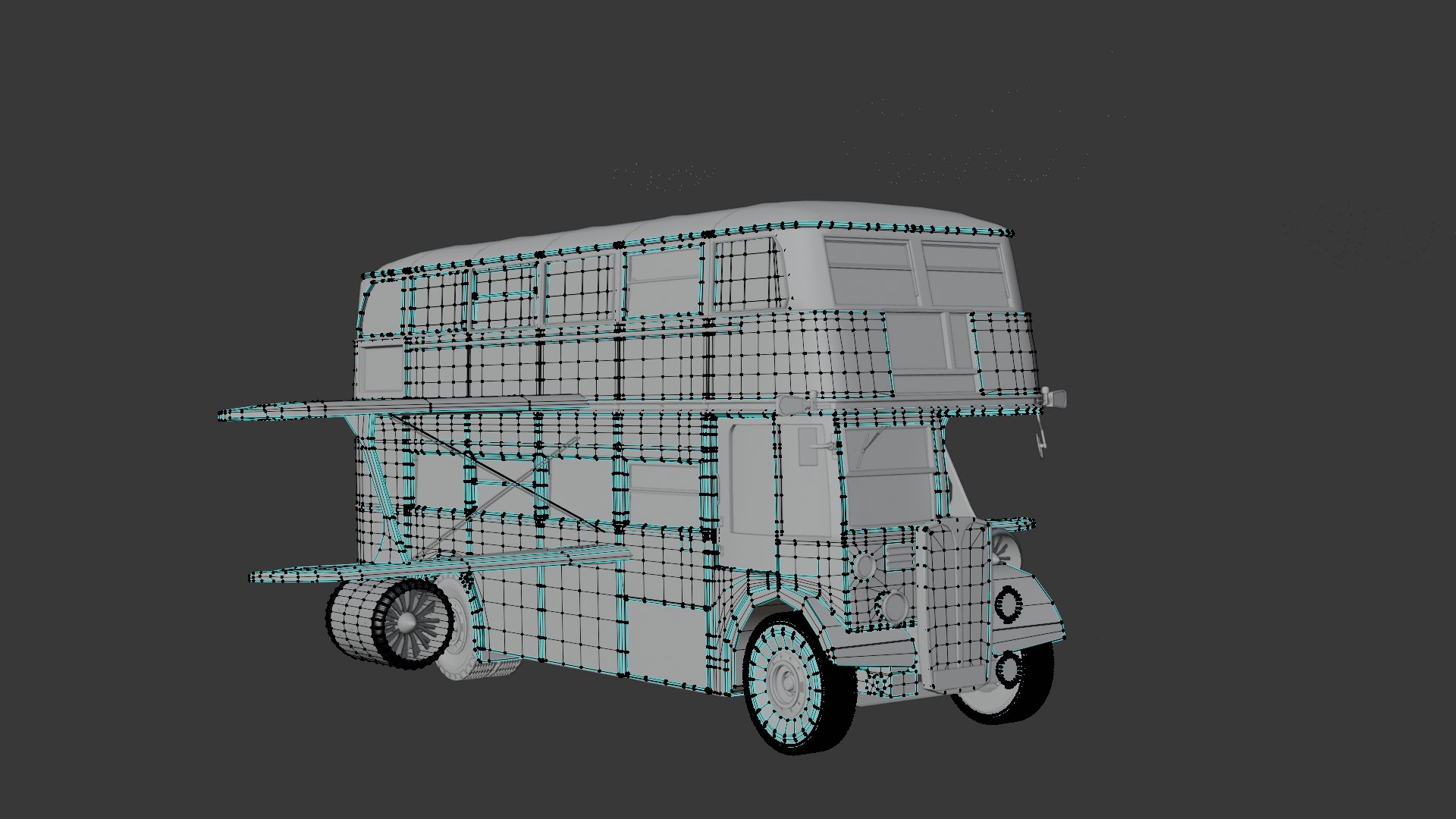 3D Model Double Decker Bus With Wings - TurboSquid 2359048