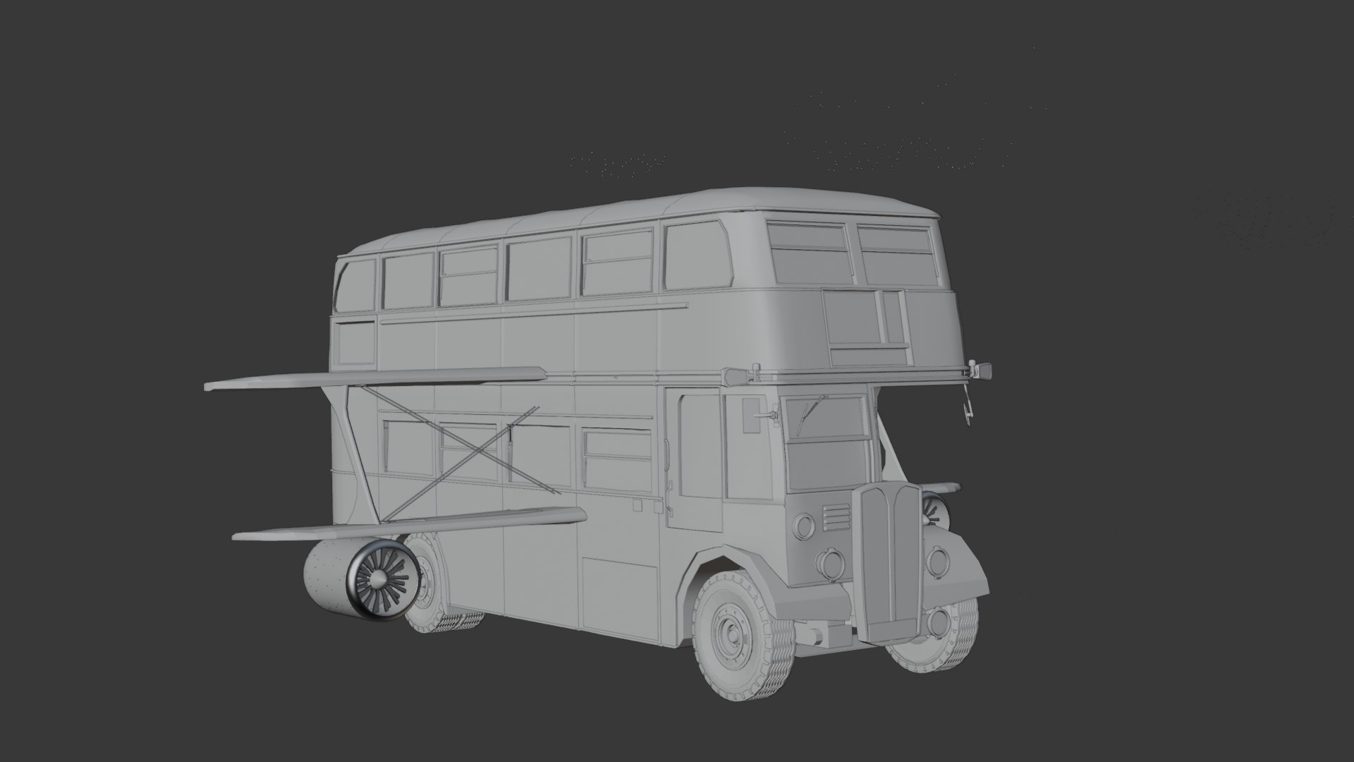 3D Model Double Decker Bus With Wings - TurboSquid 2359048