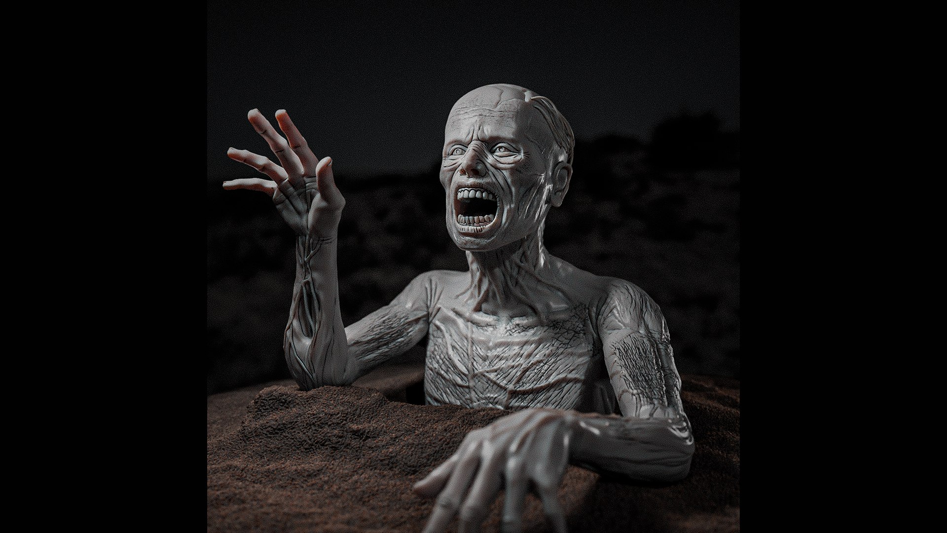 High Detailed Zombie Bust Model - TurboSquid 2270386