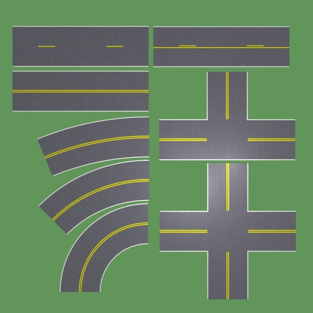 Rural Road Set Plates 3d Model