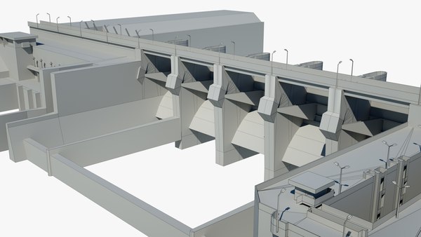 River dam lock 2 3D model - TurboSquid 1450177