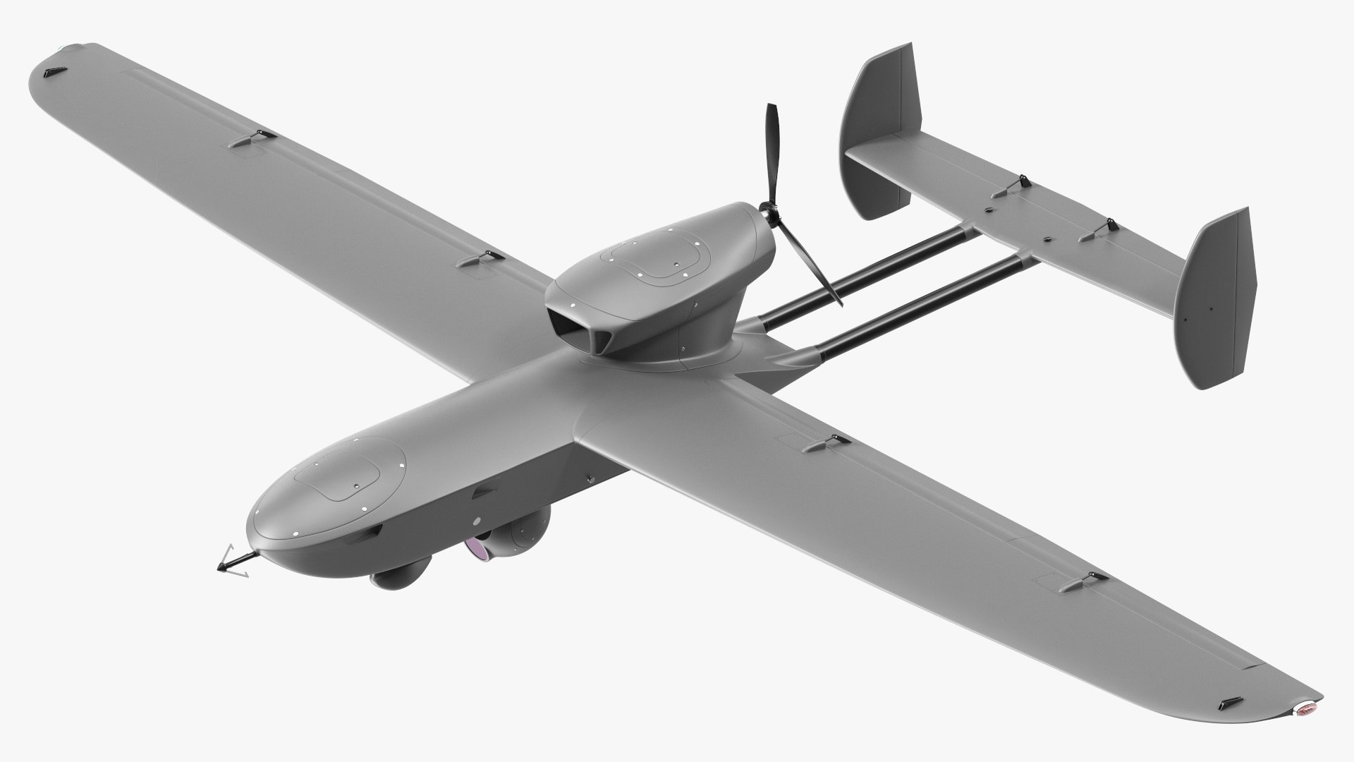 Fixed-wing Surveillance Drone Grey 3D Model - TurboSquid 2159252