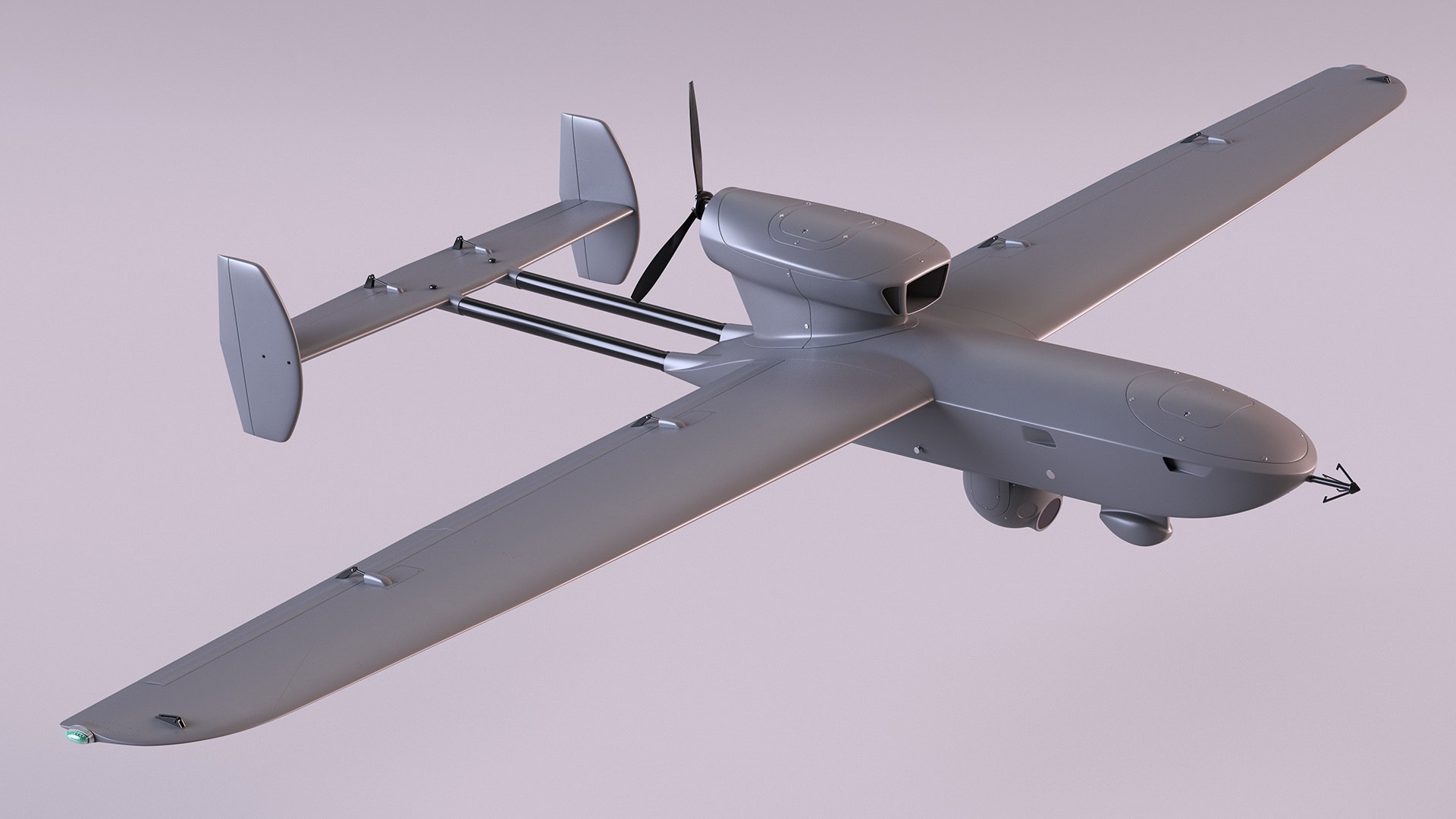 Fixed-wing Surveillance Drone Grey 3D Model - TurboSquid 2159252
