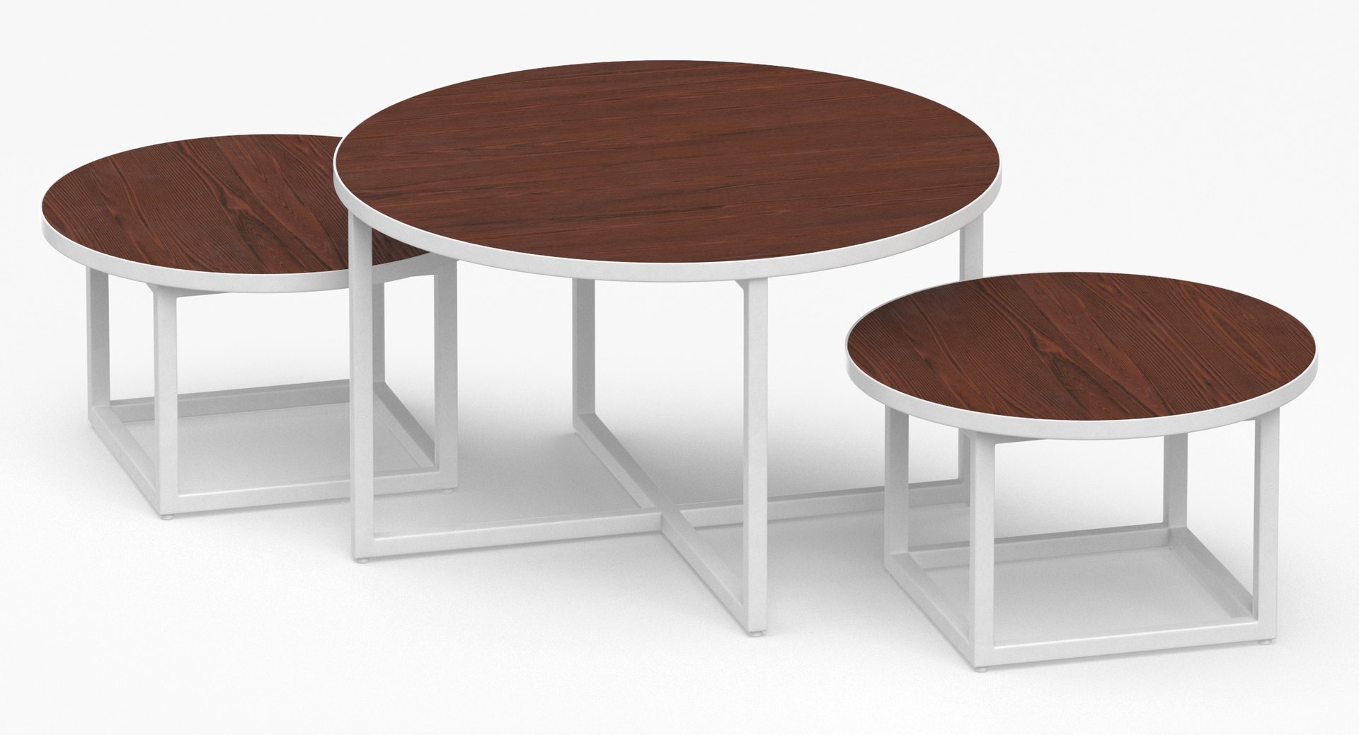 Display Round Table Set Type 03 Dark Wood Beige Black Gray and White 3D ...