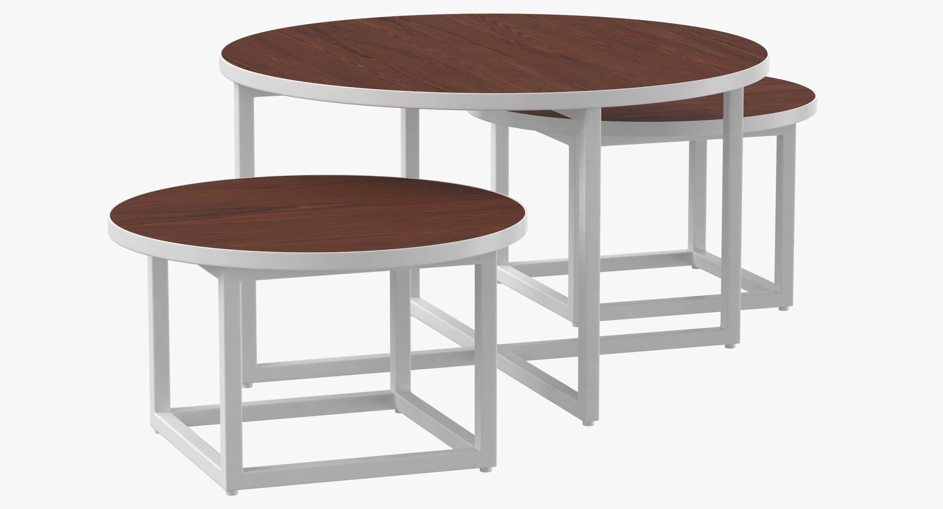 Display Round Table Set Type 03 Dark Wood Beige Black Gray and White 3D ...