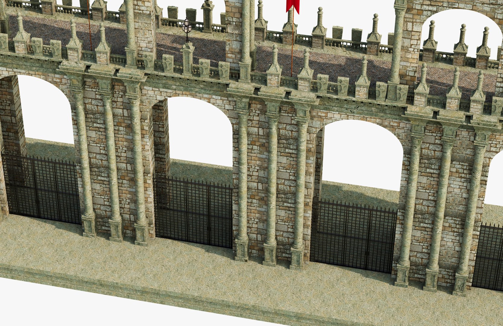 3D Ancient Gate Bridge - TurboSquid 2042695