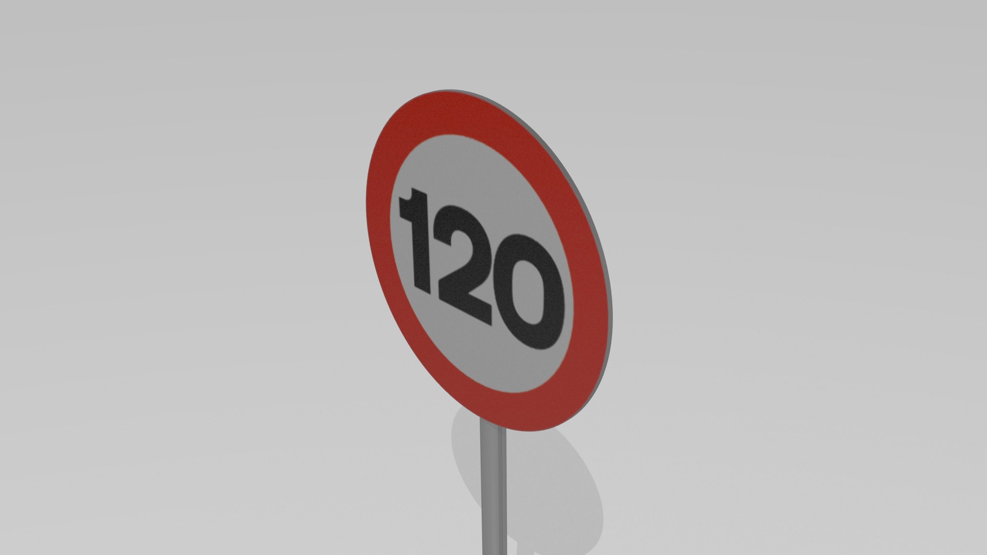 120 speed limit sign obj