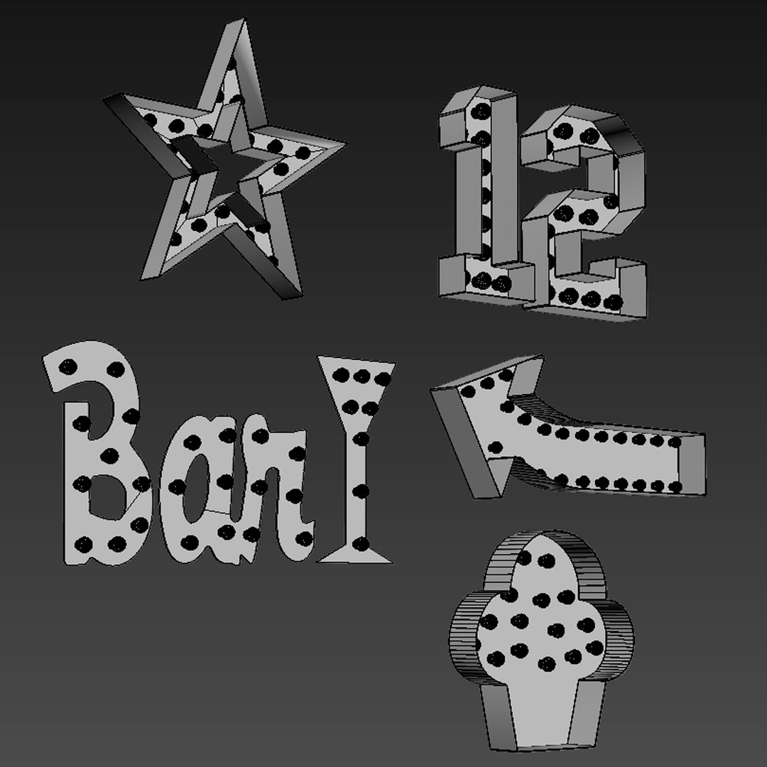 3D Model Lighted Metal Sign 8 - TurboSquid 1374336