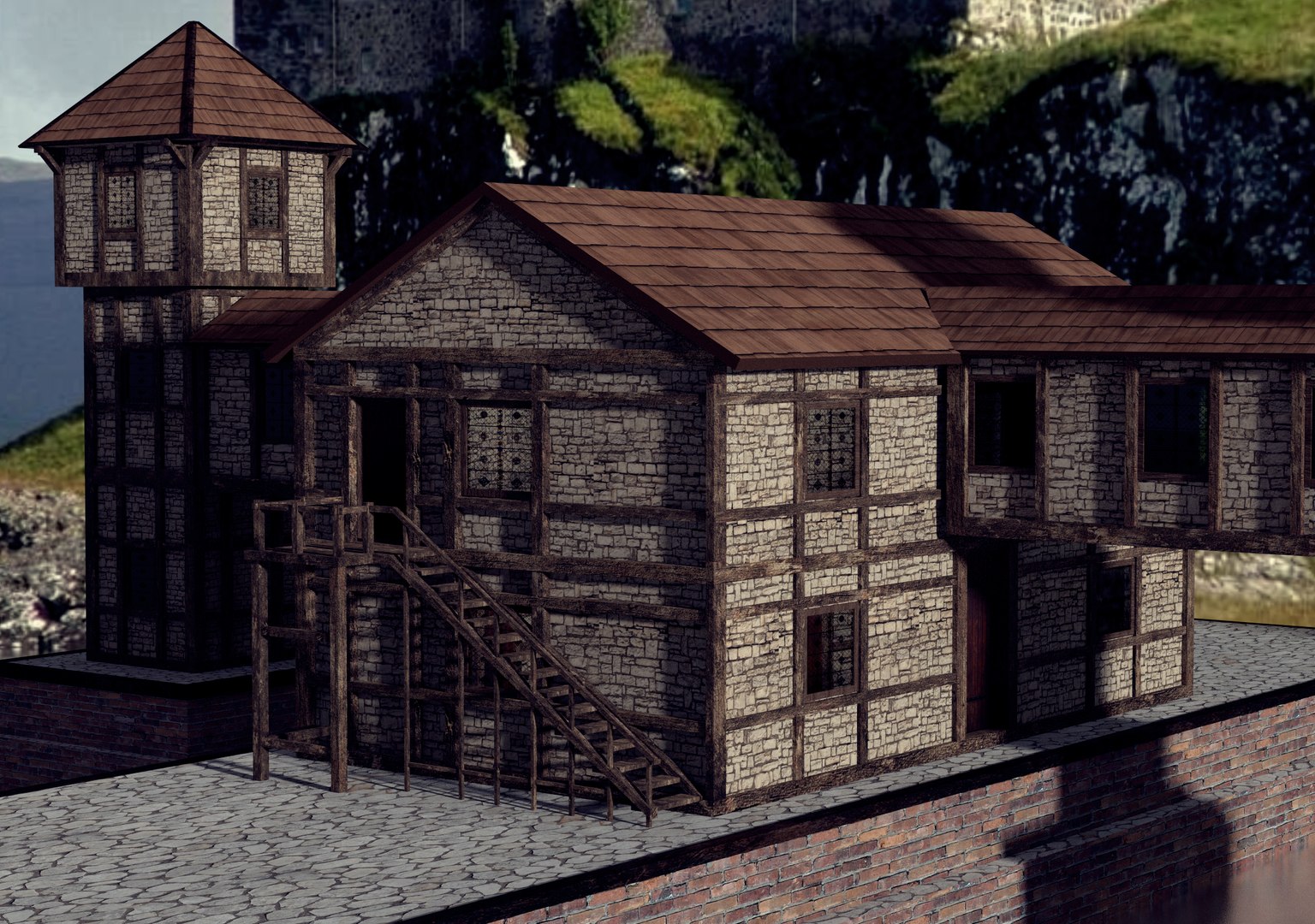 3d 2 Medieval Buildings