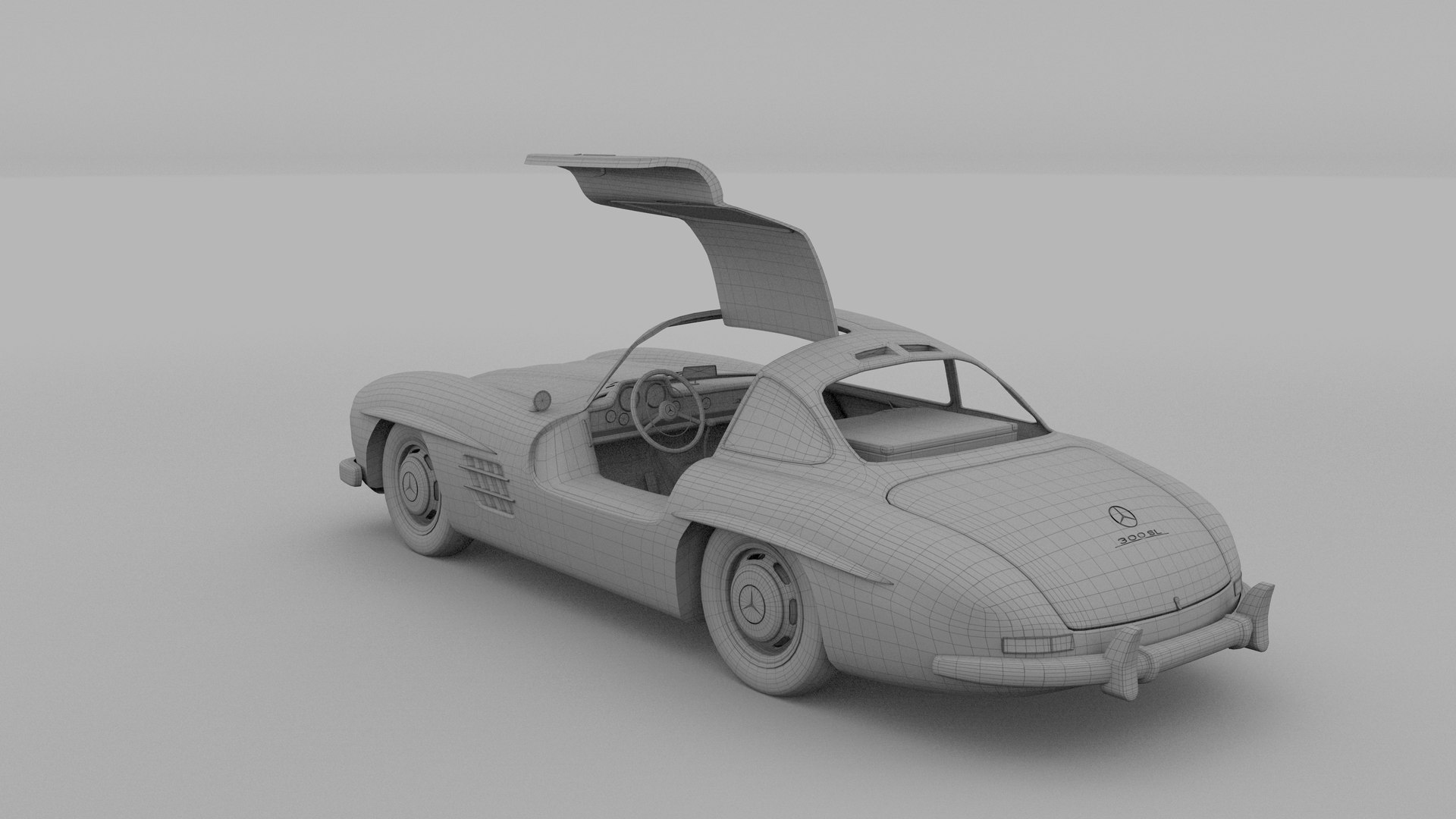 3d Rigged Mercedes 300sl Gullwing Model