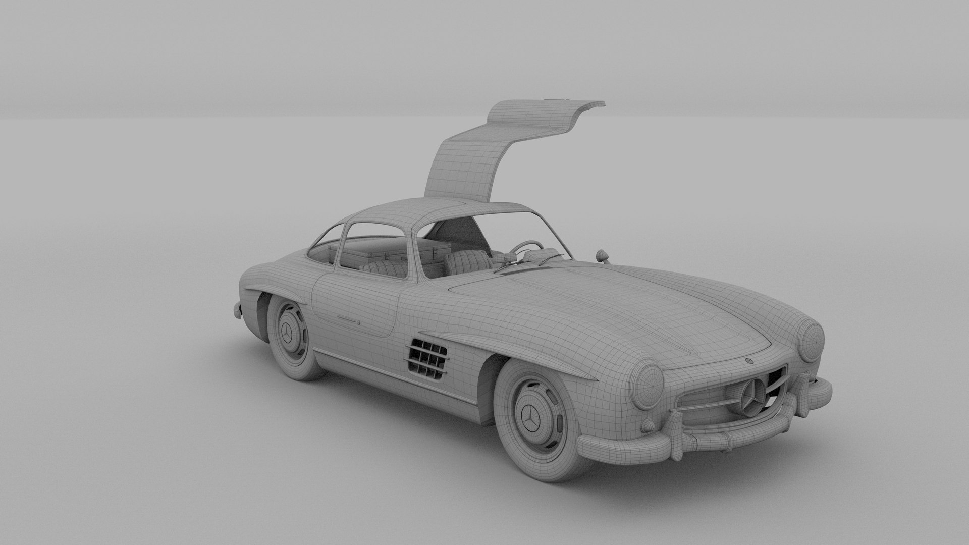 3d Rigged Mercedes 300sl Gullwing Model