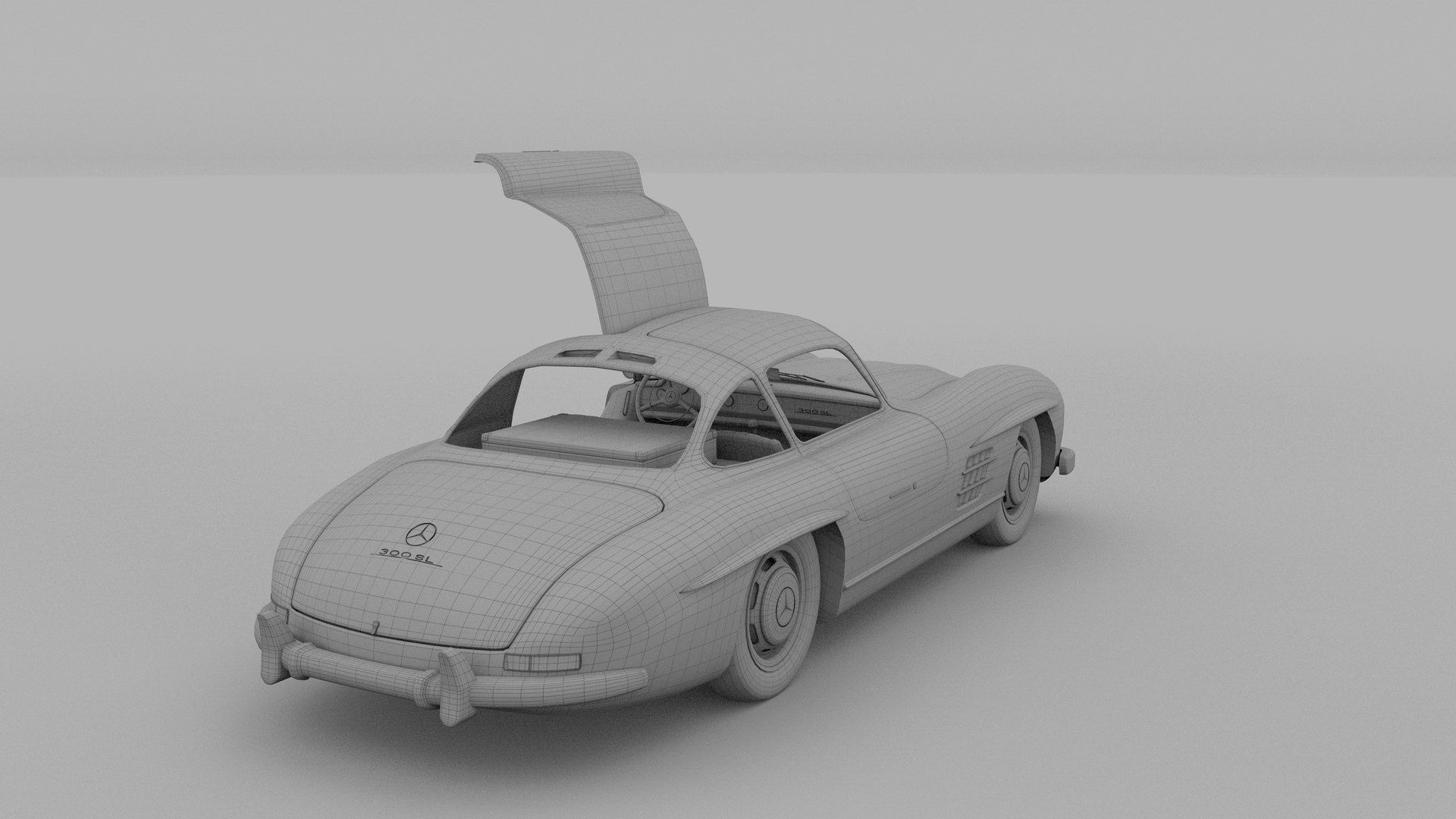 3d Rigged Mercedes 300sl Gullwing Model