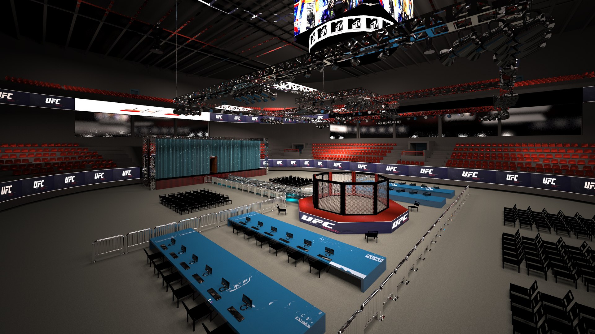 3D Model Ufc Fighting Arena - TurboSquid 1420565
