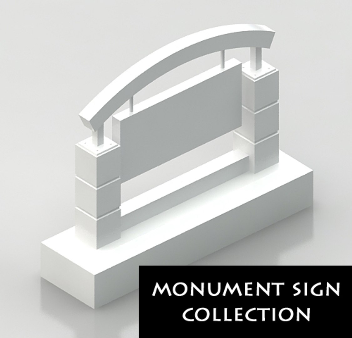 3d model monument sign 1