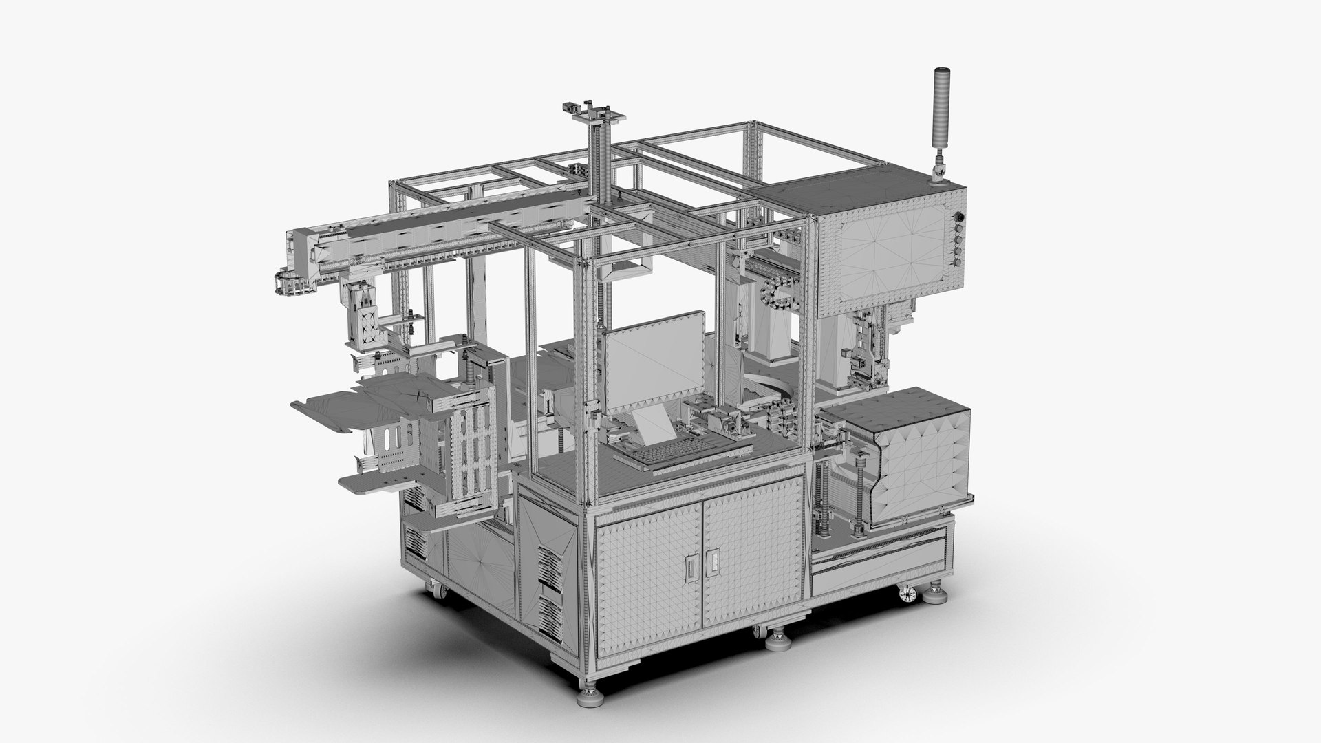 3D Automatic Folding Box Labeling Machine - TurboSquid 1994832