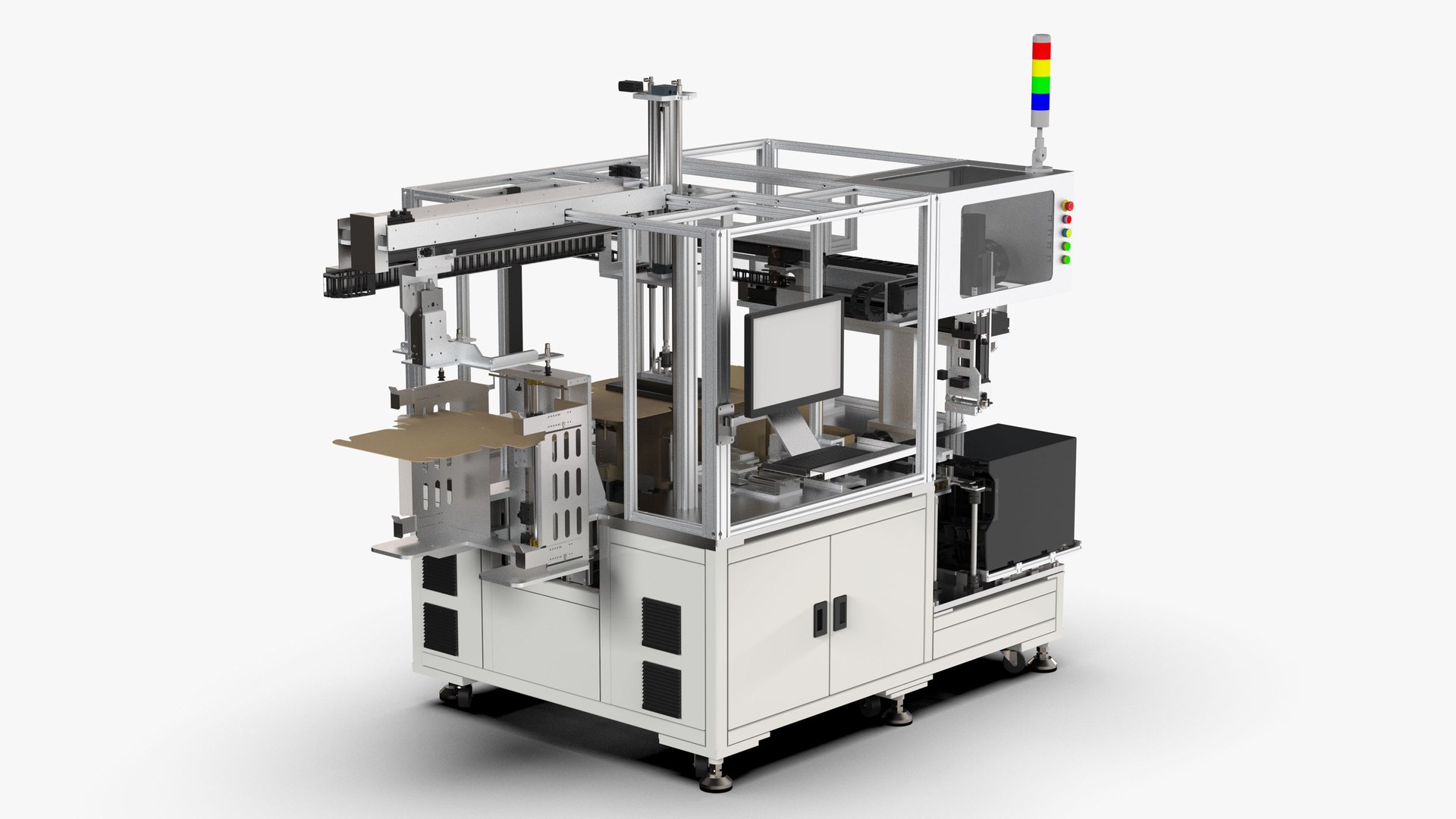 3D Automatic Folding Box Labeling Machine - TurboSquid 1994832
