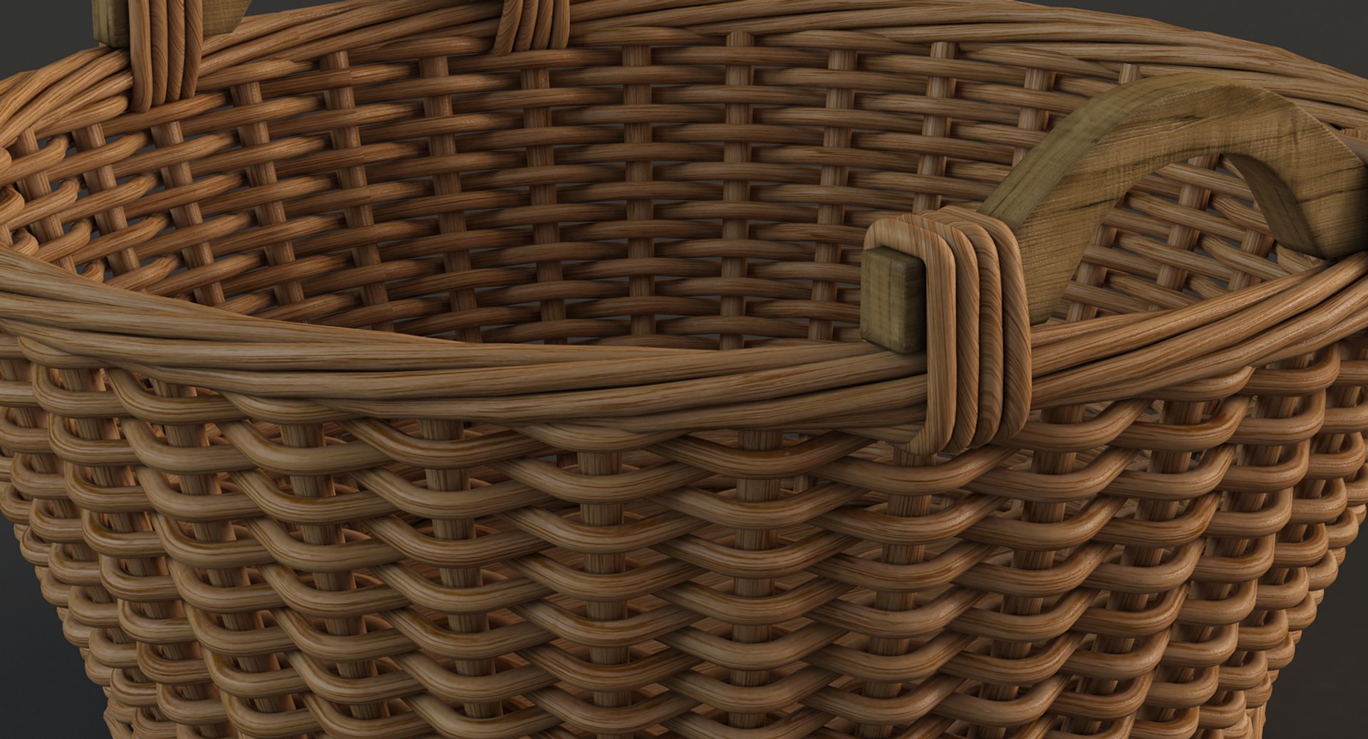 Realistic Wicker Basket 3d Model