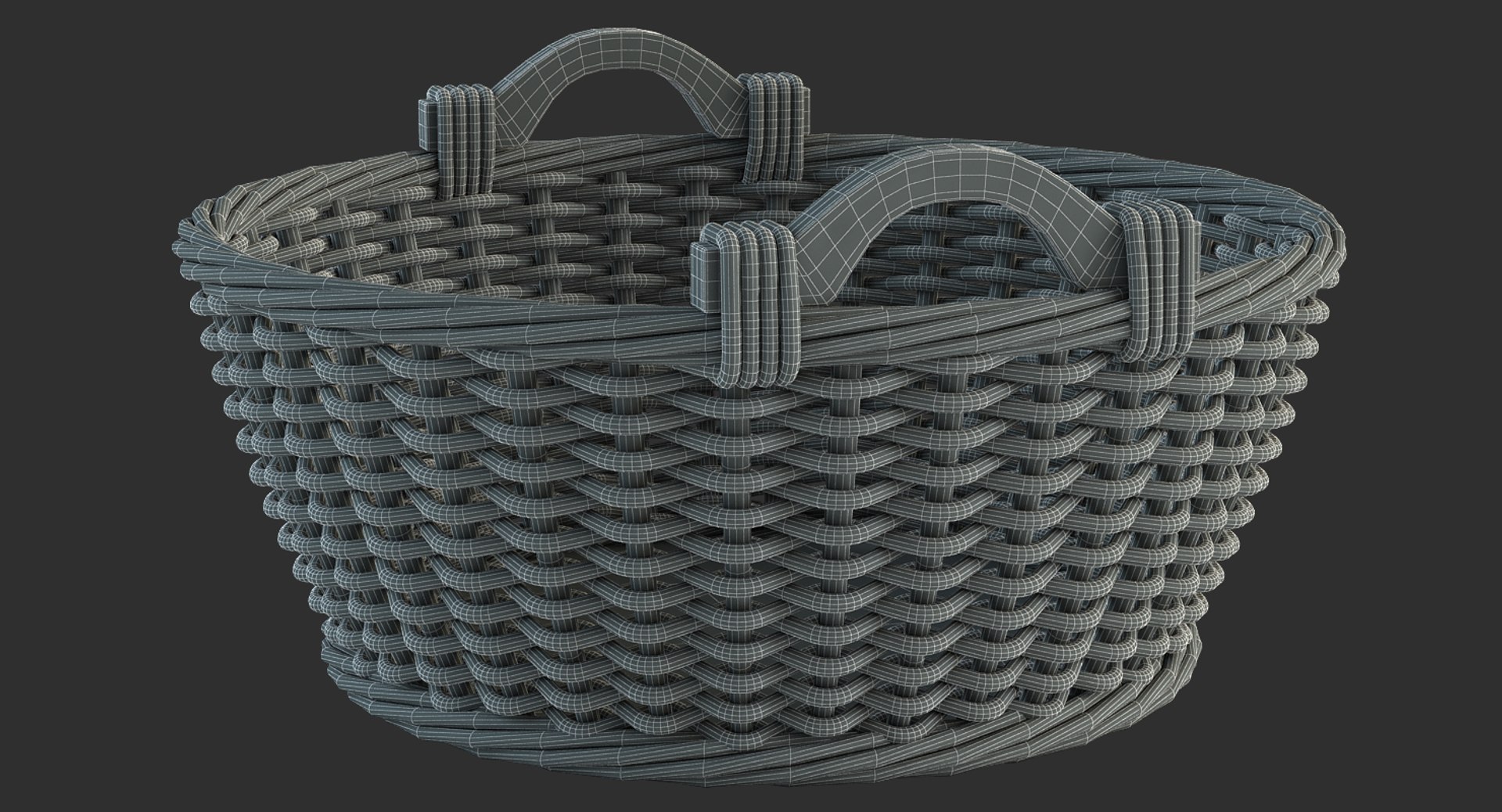 Realistic Wicker Basket 3d Model