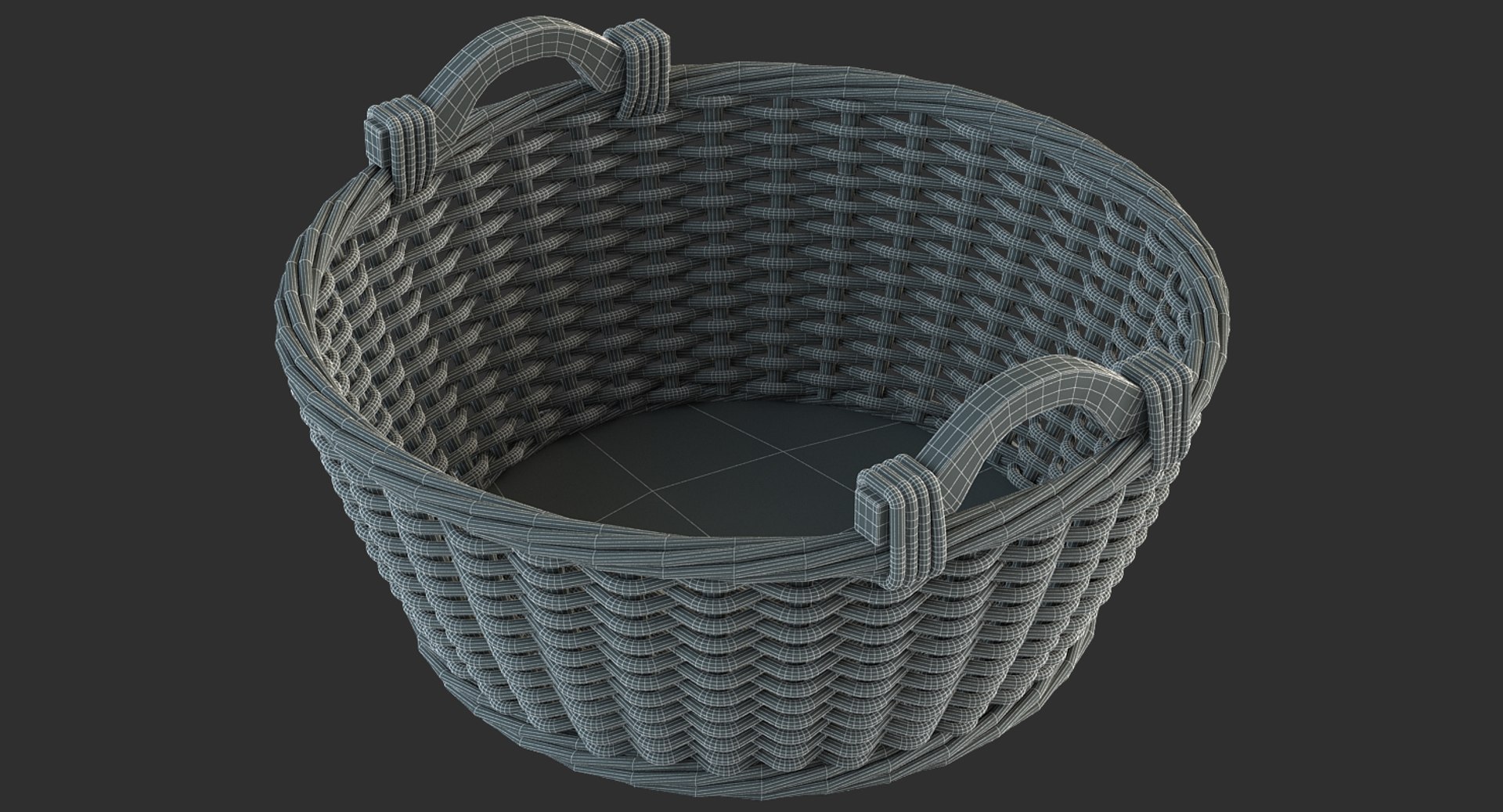 Realistic Wicker Basket 3d Model