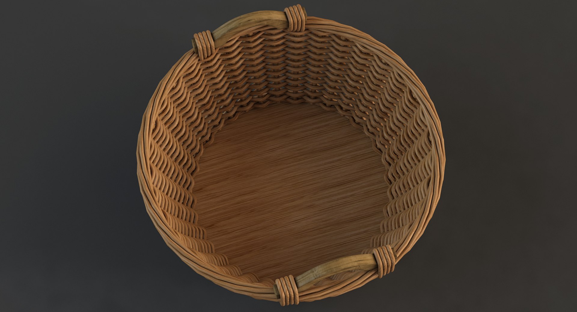 Realistic Wicker Basket 3d Model