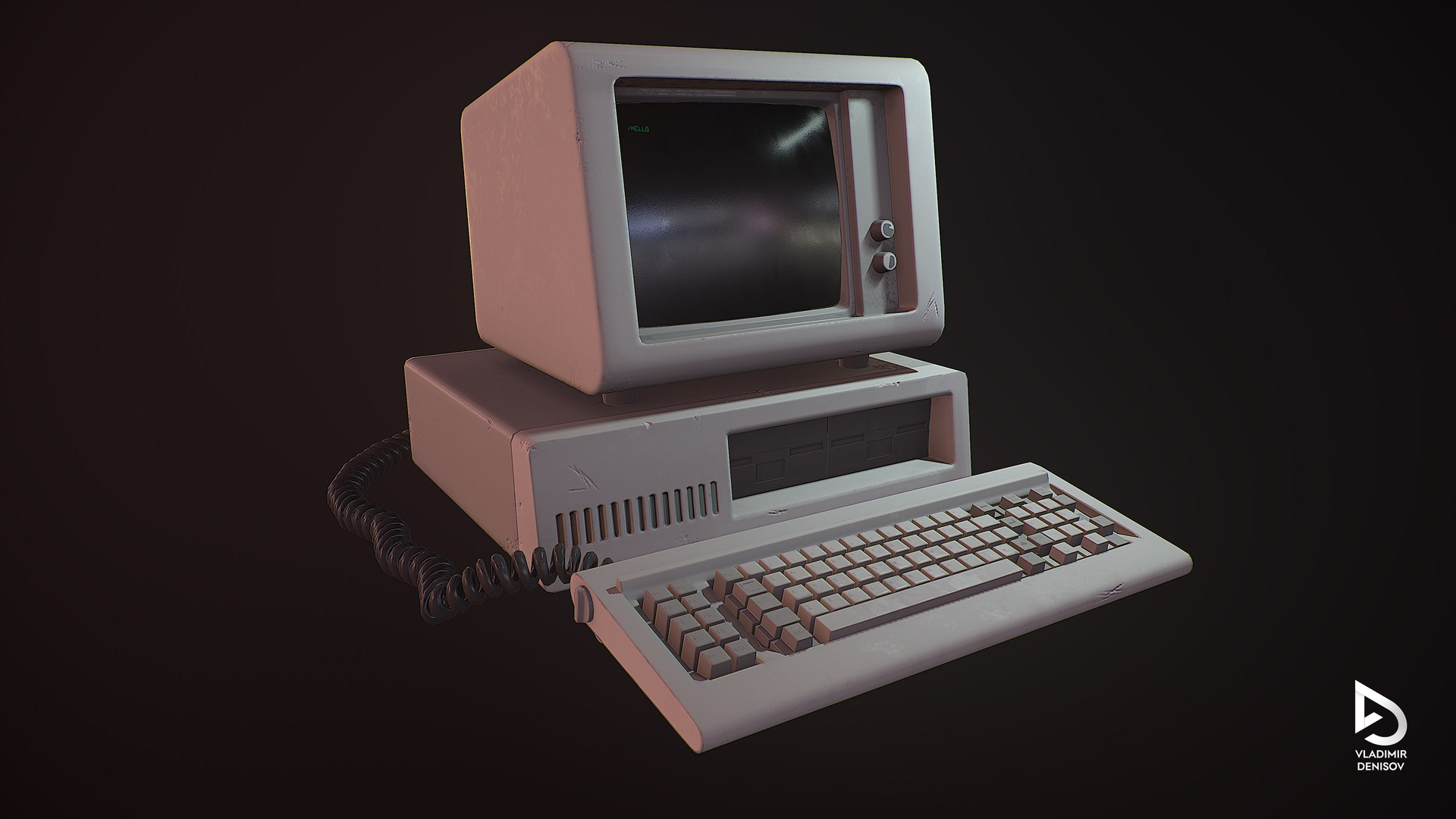 Low-poly Personal Computer Ibm 3D Model - TurboSquid 1714895