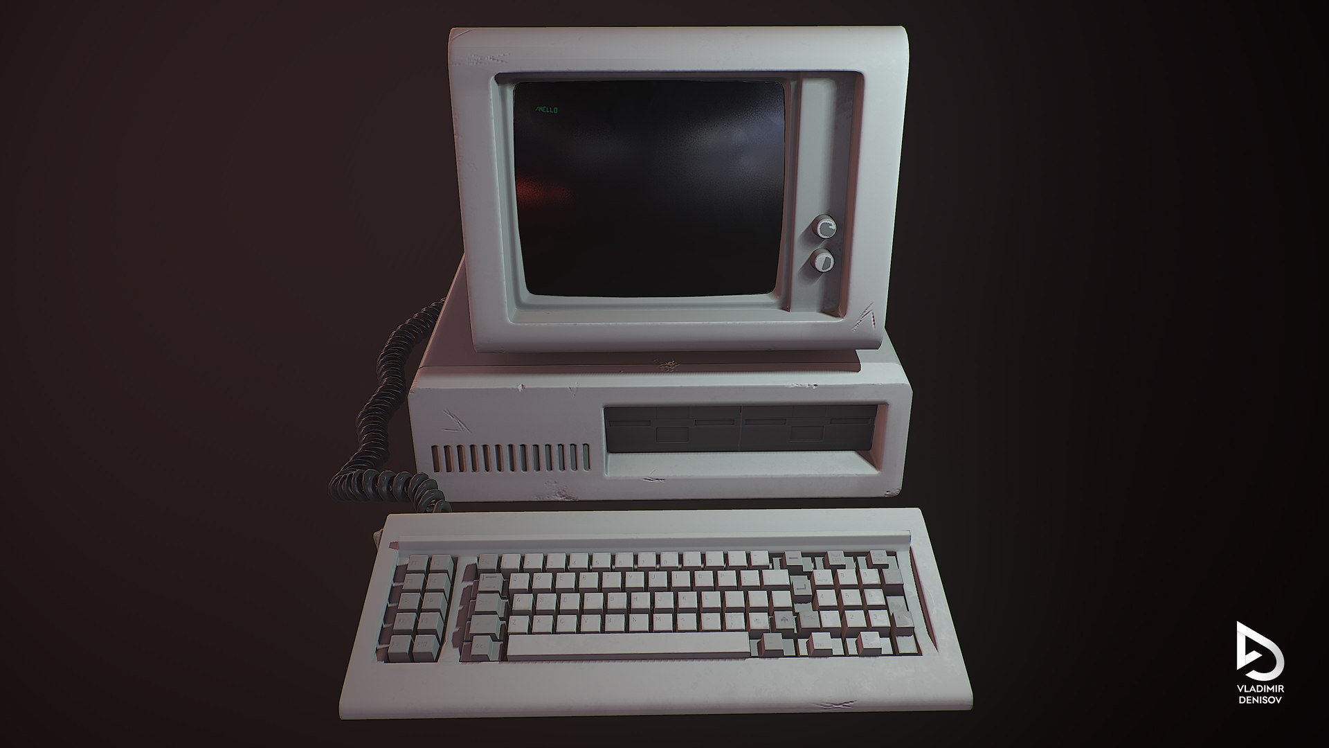 Low-poly Personal Computer Ibm 3D Model - TurboSquid 1714895