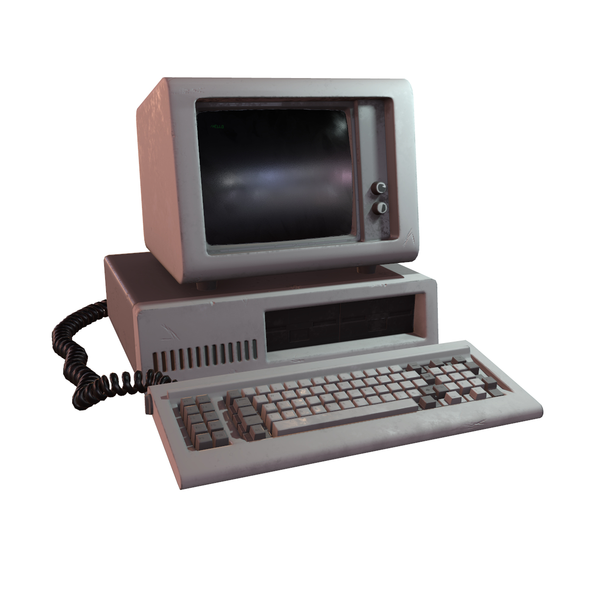 Low-poly personal computer ibm 3D model - TurboSquid 1714895