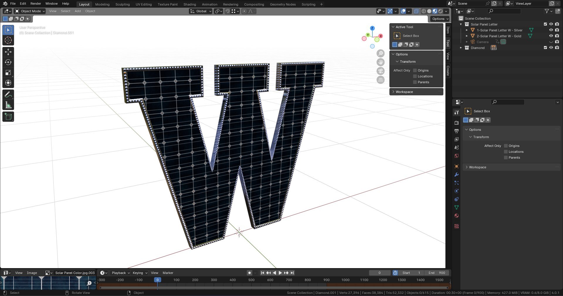 Solar Panel Letter - W 3D Model - TurboSquid 2242440