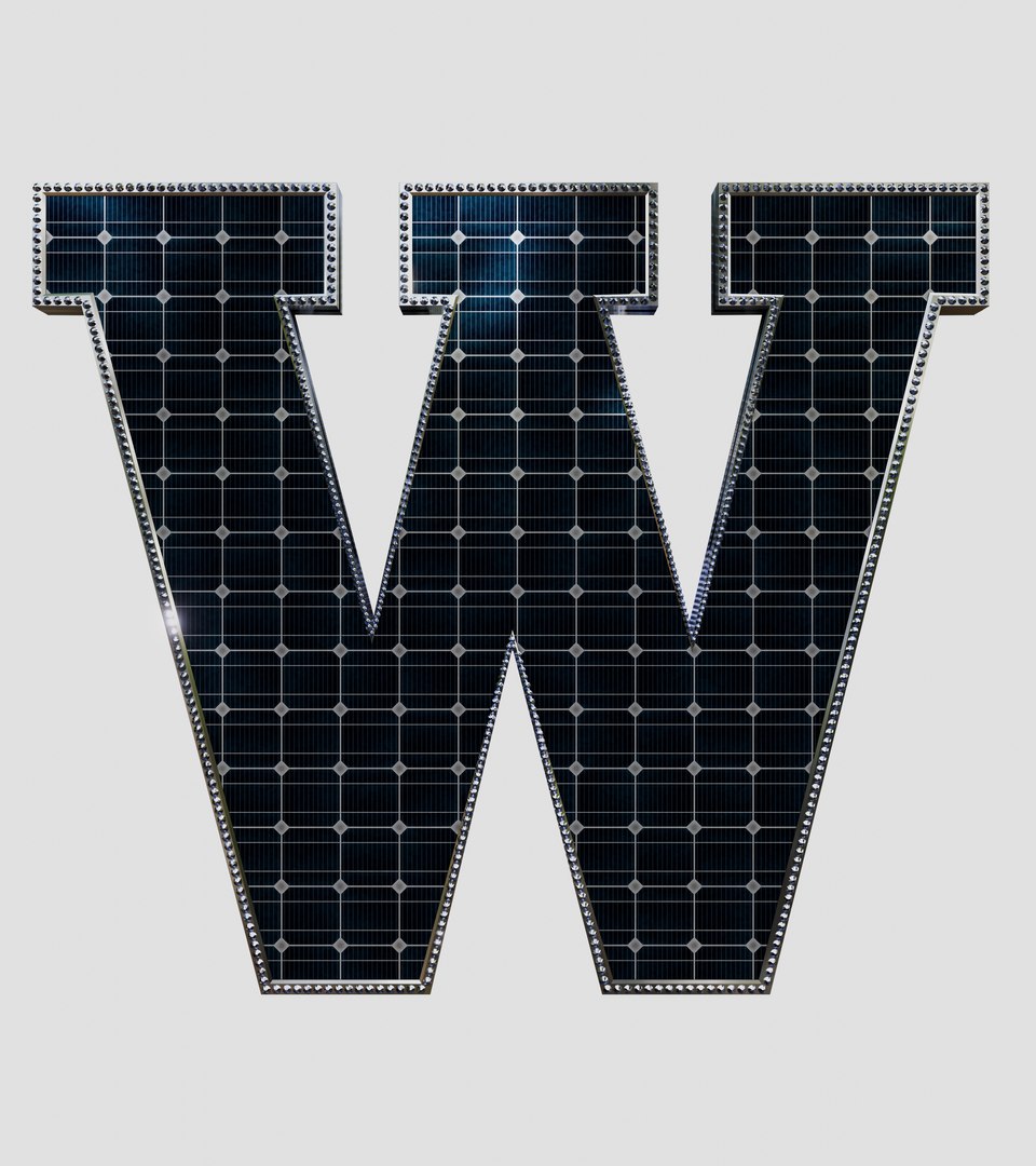 Solar Panel Letter - W 3D Model - TurboSquid 2242440
