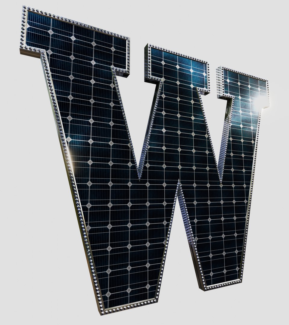 Solar Panel Letter - W 3D Model - TurboSquid 2242440