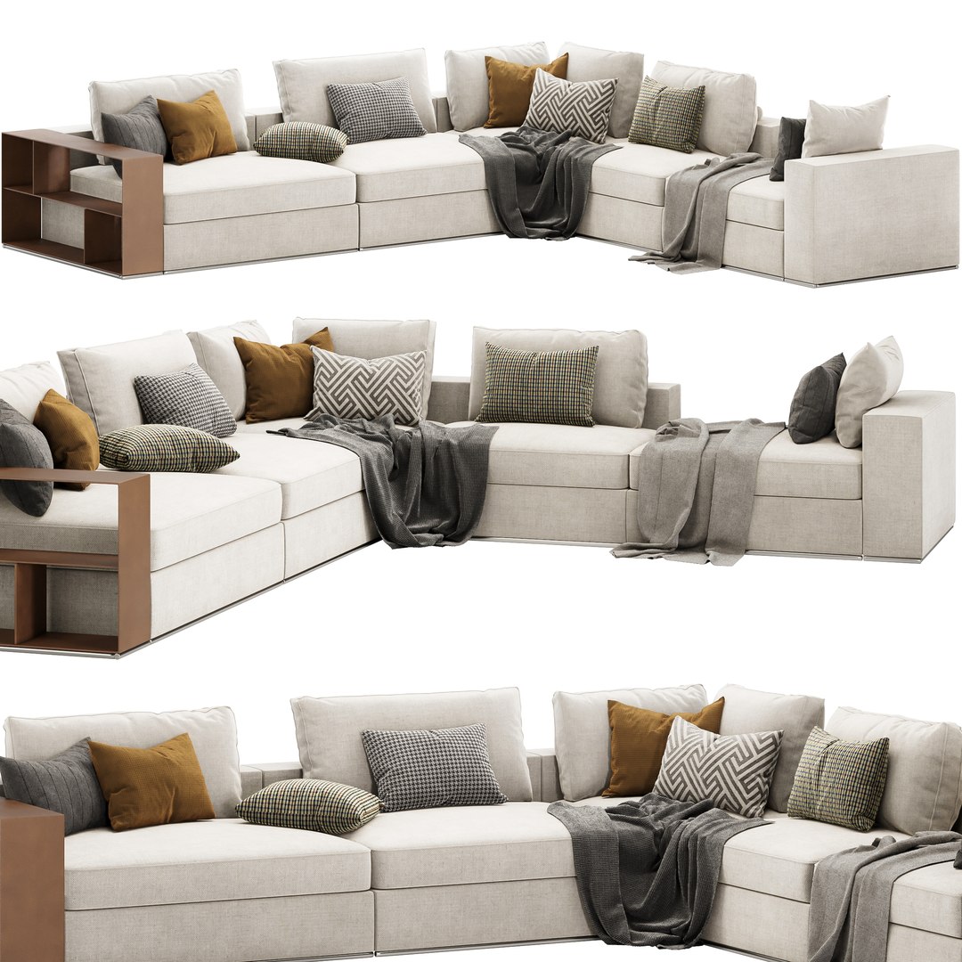 Groundpiece Sectional Sofa By Flexform 3D Model - TurboSquid 2256821