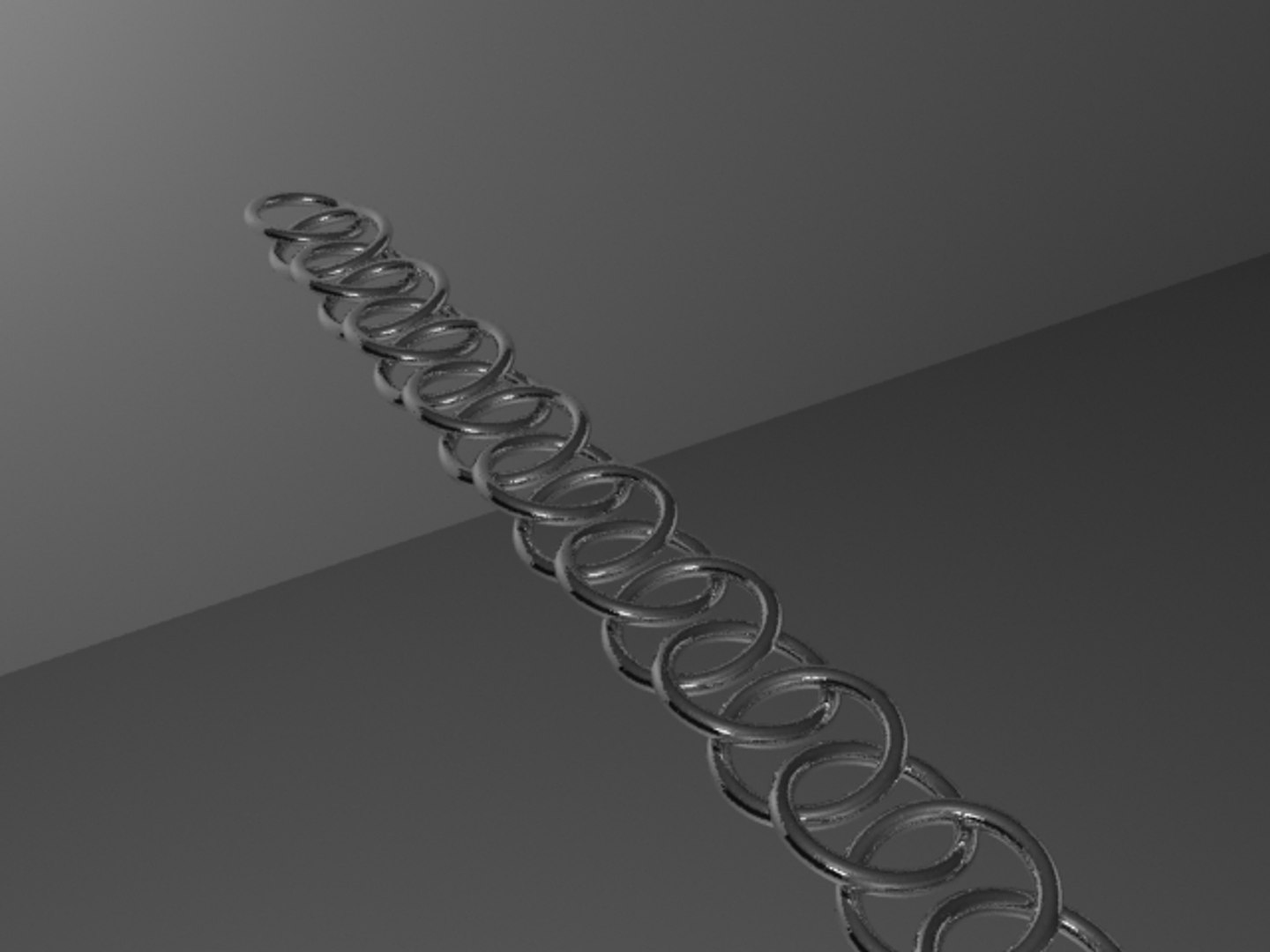 3d model silver metal chain