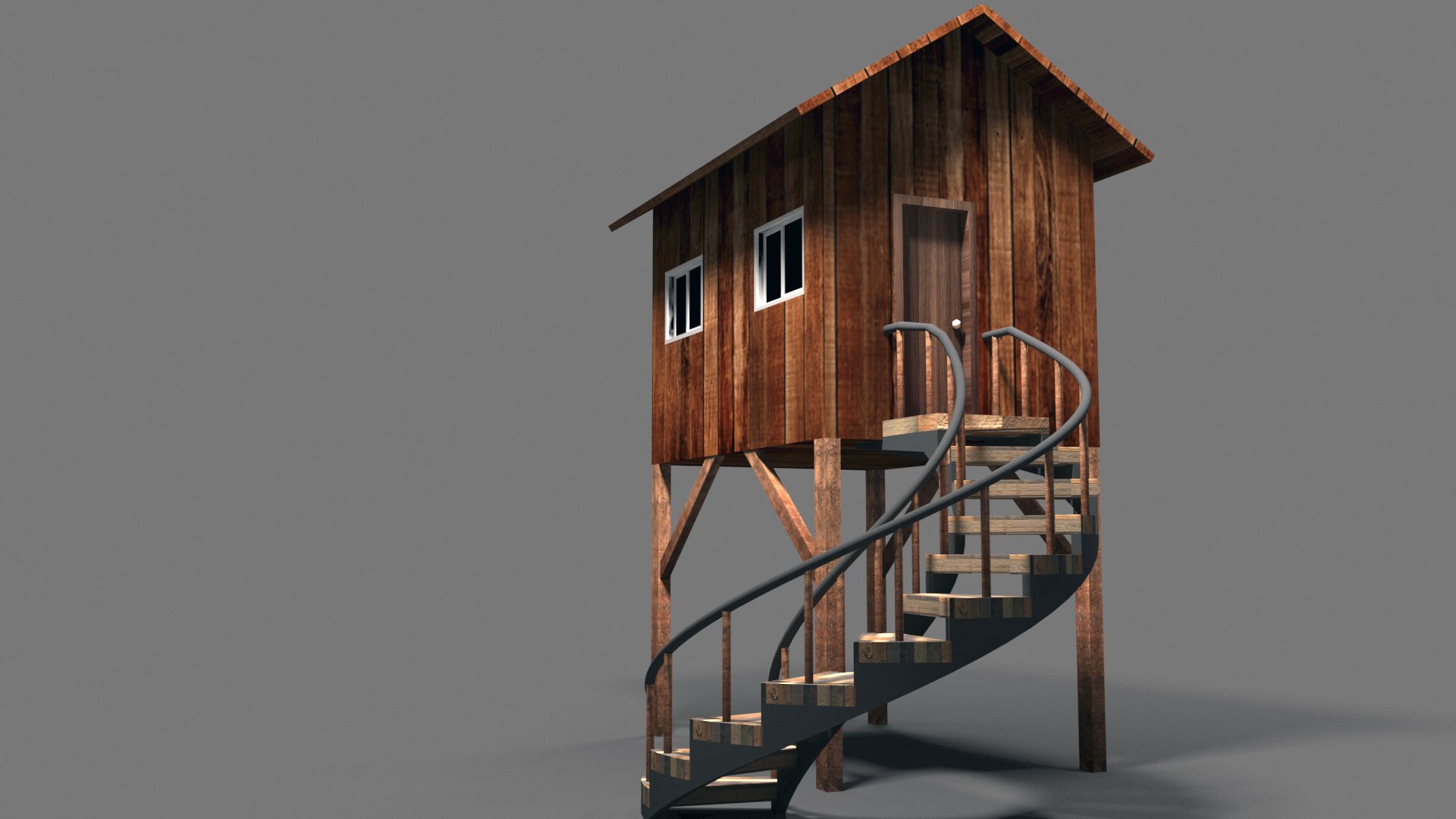 Resort style wooden hut house 3D model - TurboSquid 1348757