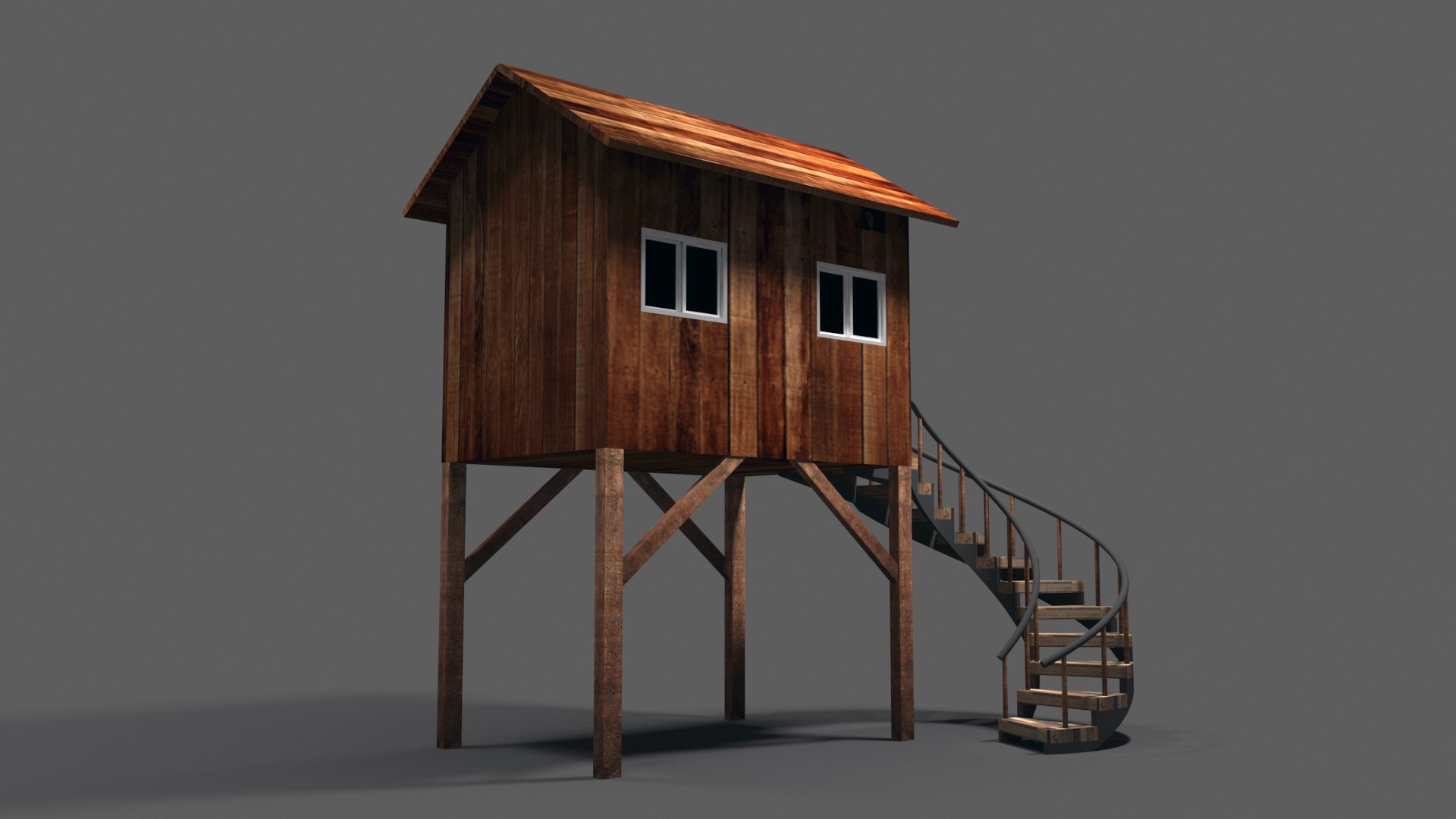Resort style wooden hut house 3D model - TurboSquid 1348757