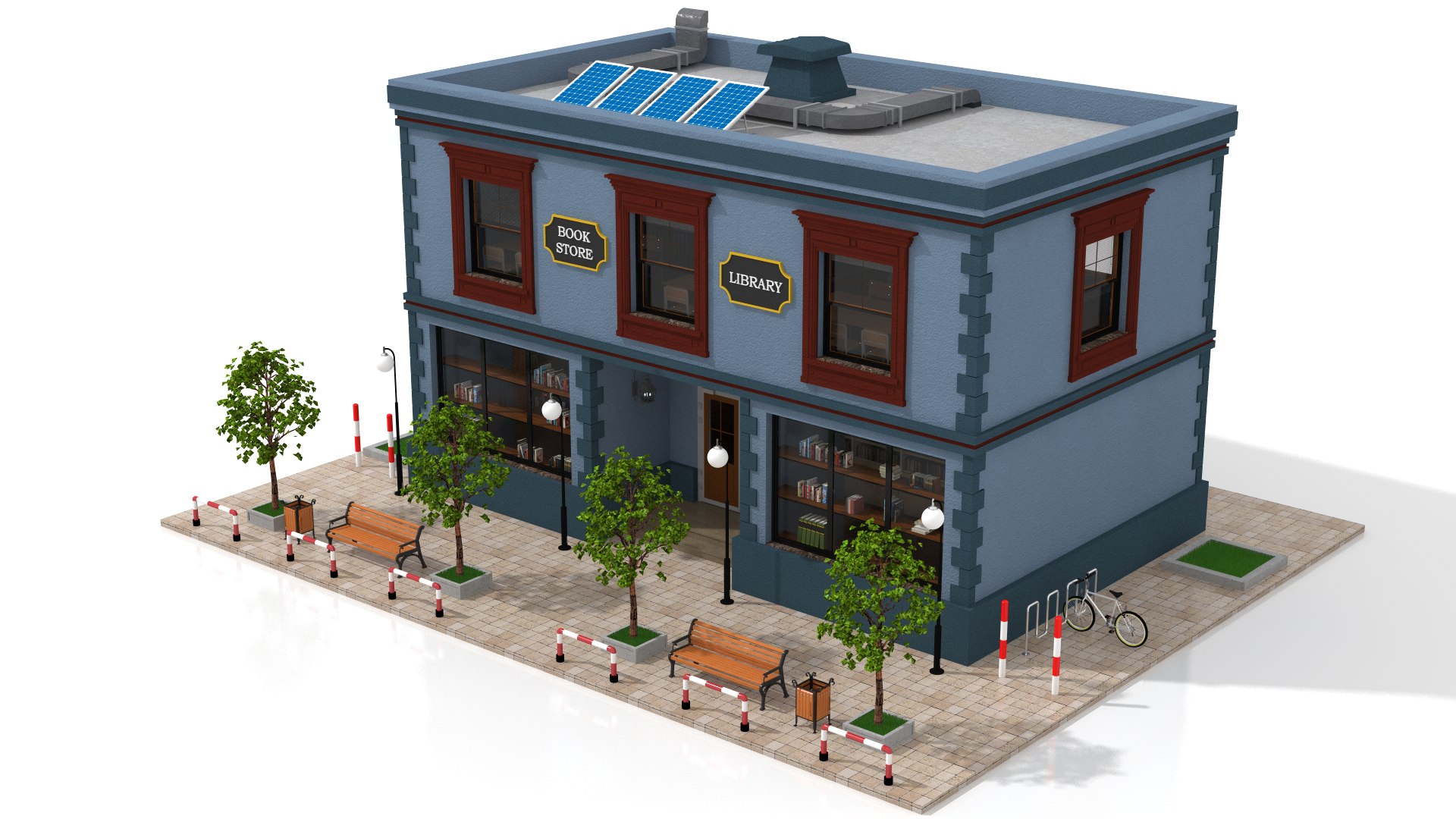 Library and Book Store 3D 모델 - TurboSquid 1885715