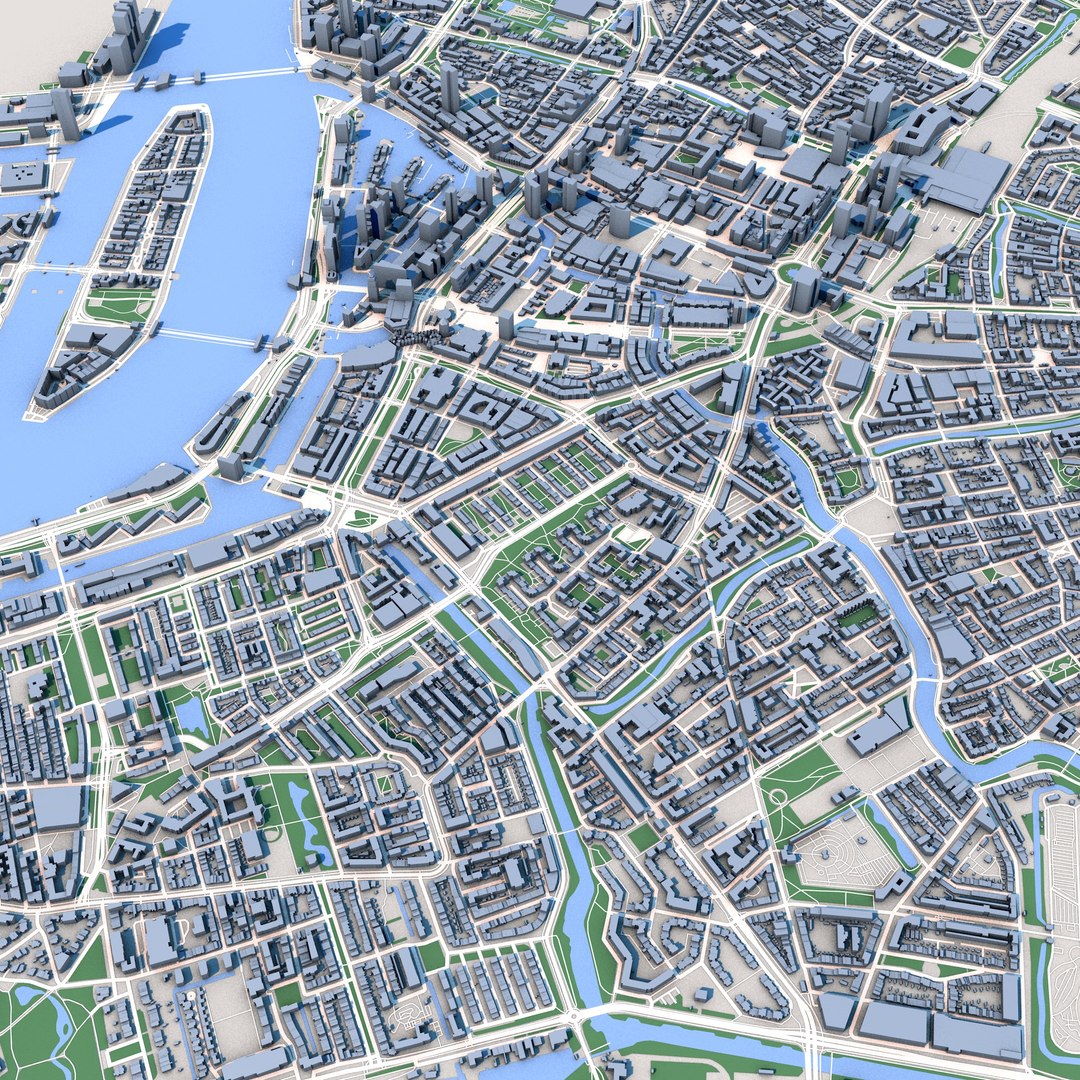 3D Rotterdam City Netherlands Model - TurboSquid 2311215